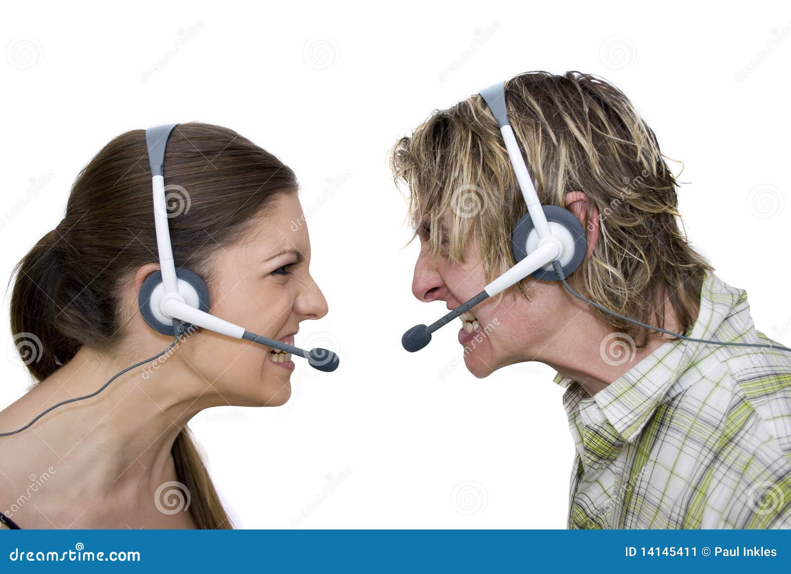 Angry Call Centre People stock image. Image of headset - 14145411