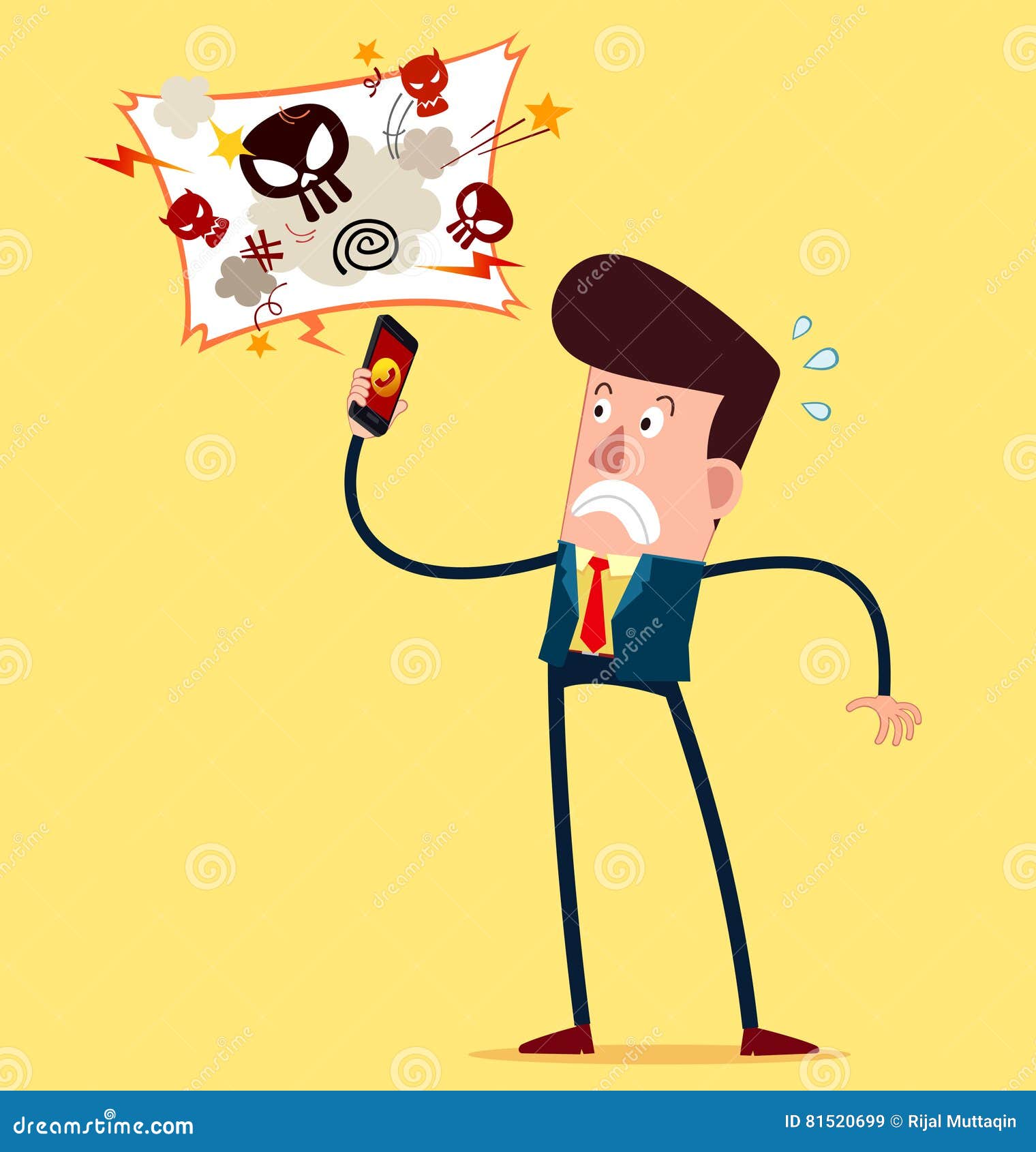 Angry call stock vector. Illustration of telephone, negotiation - 81520699