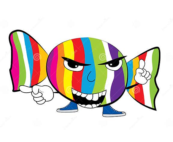 Angry Candy cartoon stock illustration. Illustration of agressive ...