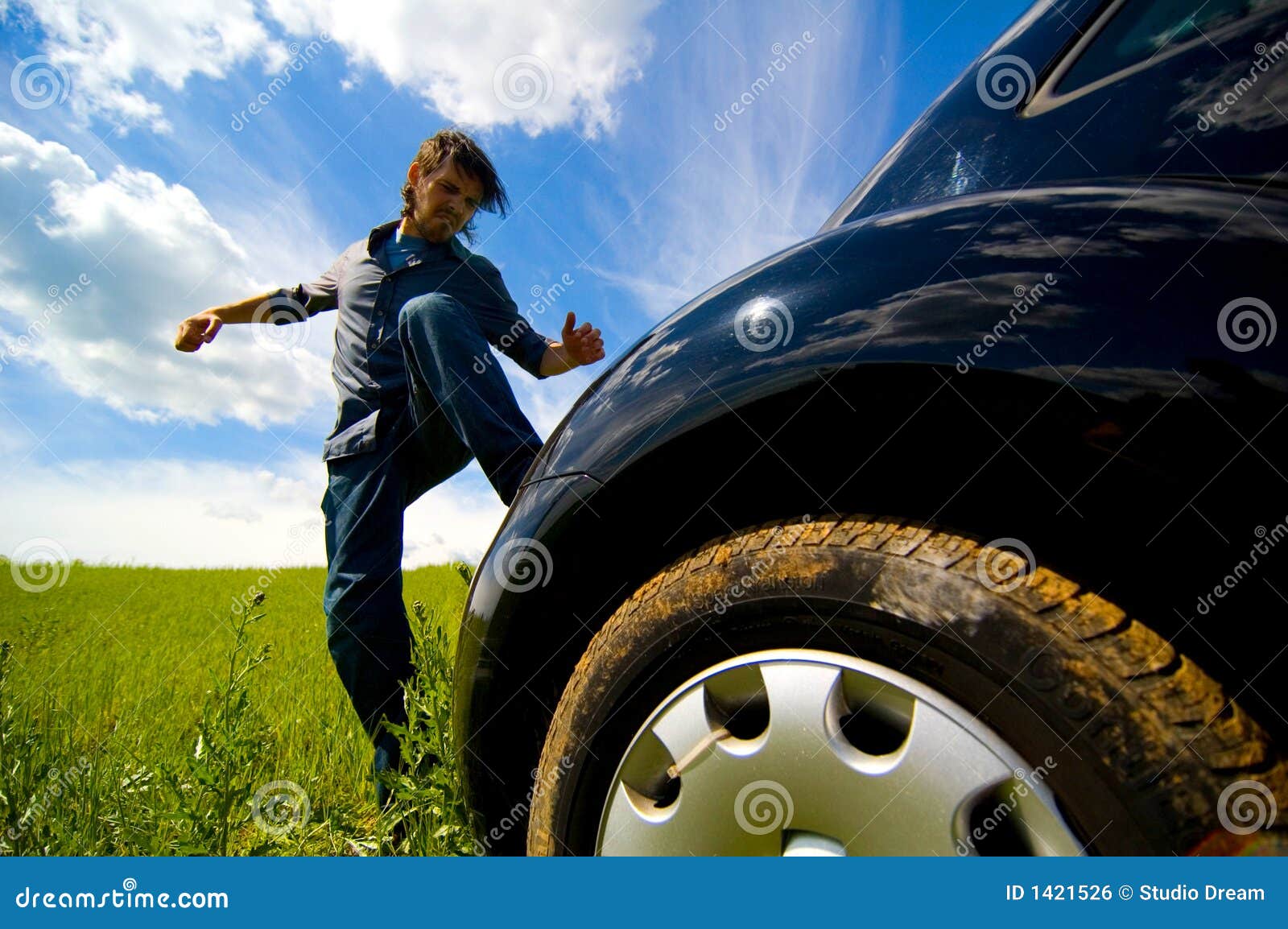 Angry at Car 2 stock photo. Image of people, disabled - 1421526