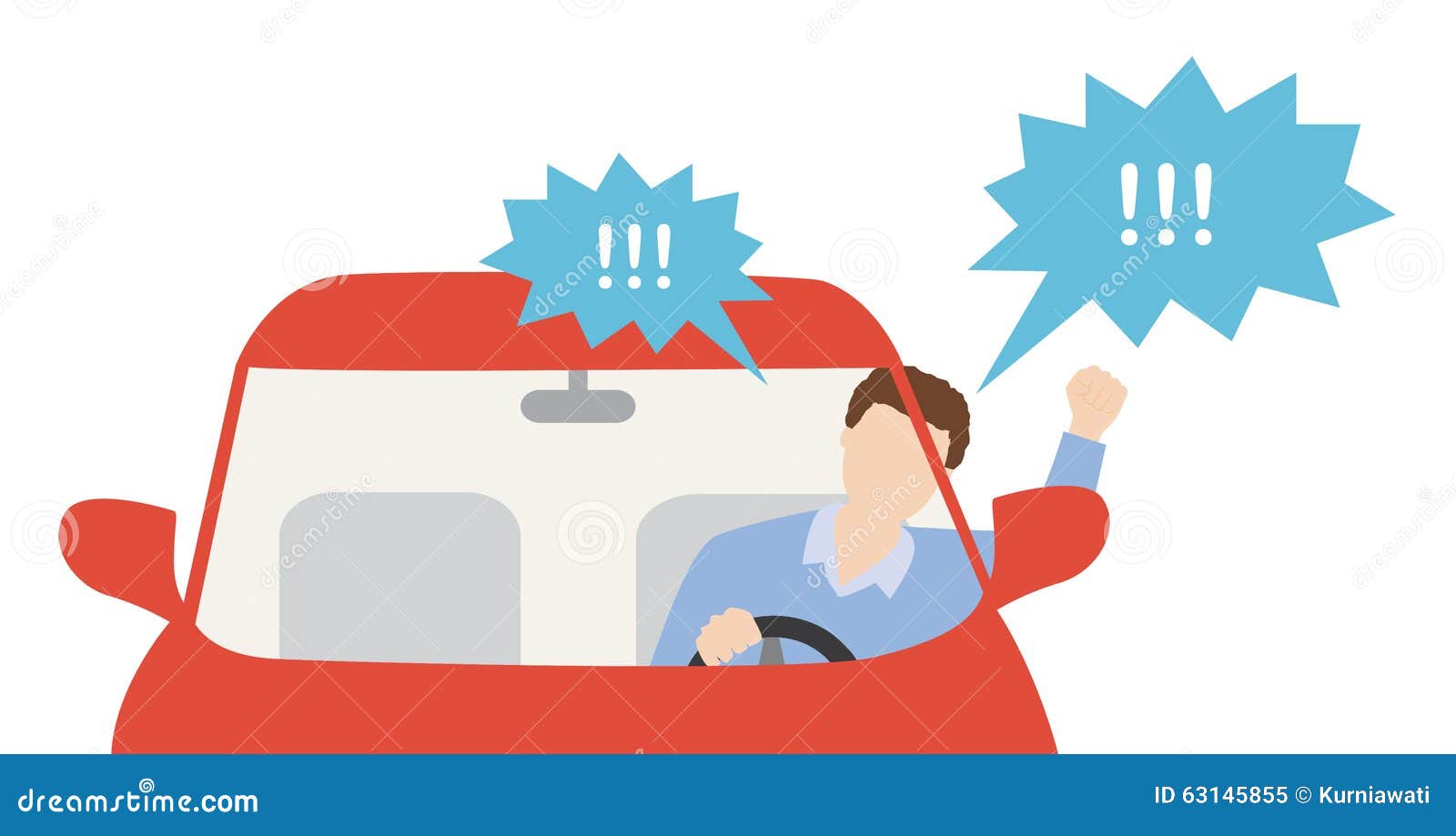 Angry car driver stock vector. Illustration of tempered - 63145855