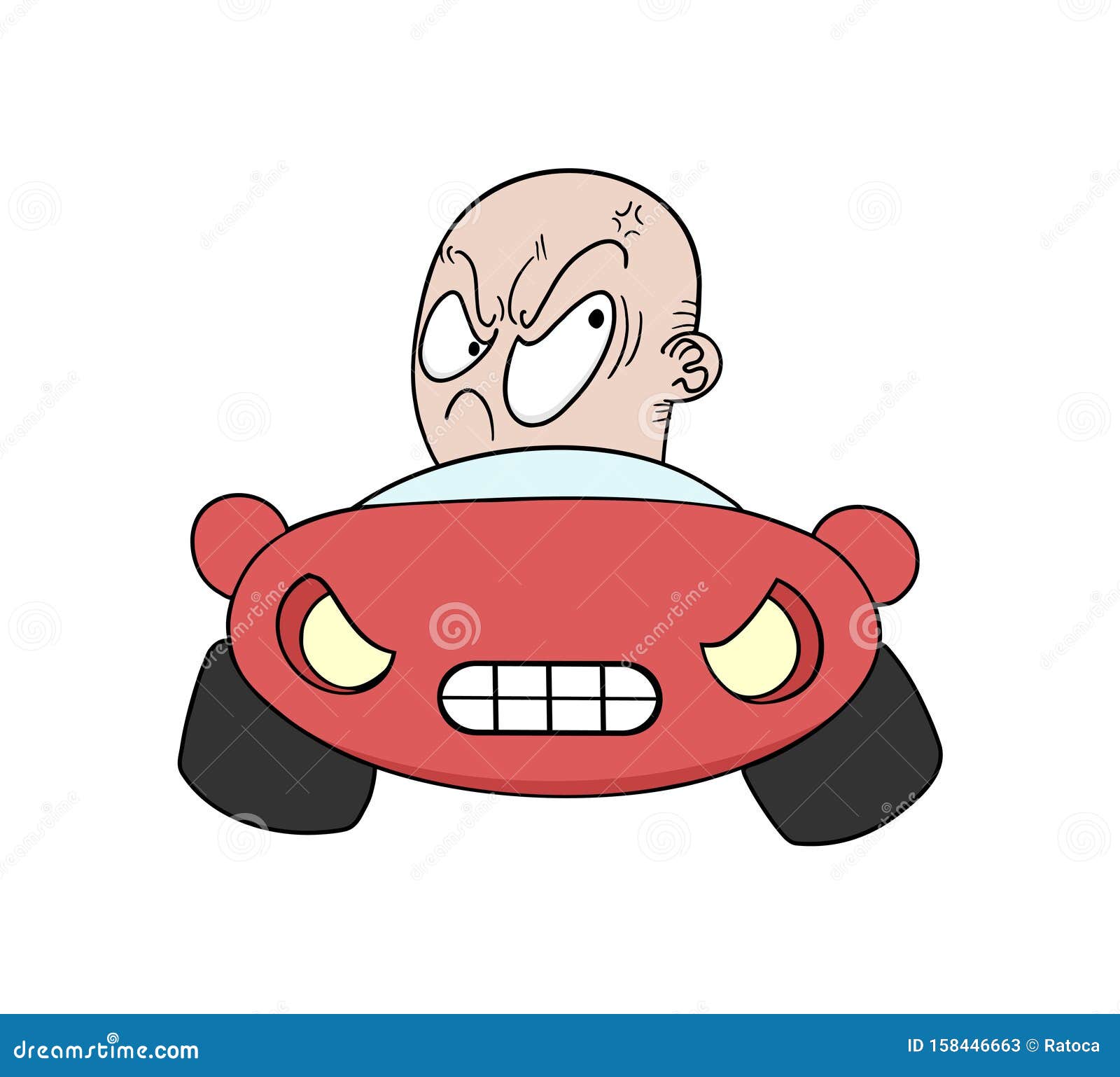 Angry car illustration stock vector. Illustration of vector - 158446663