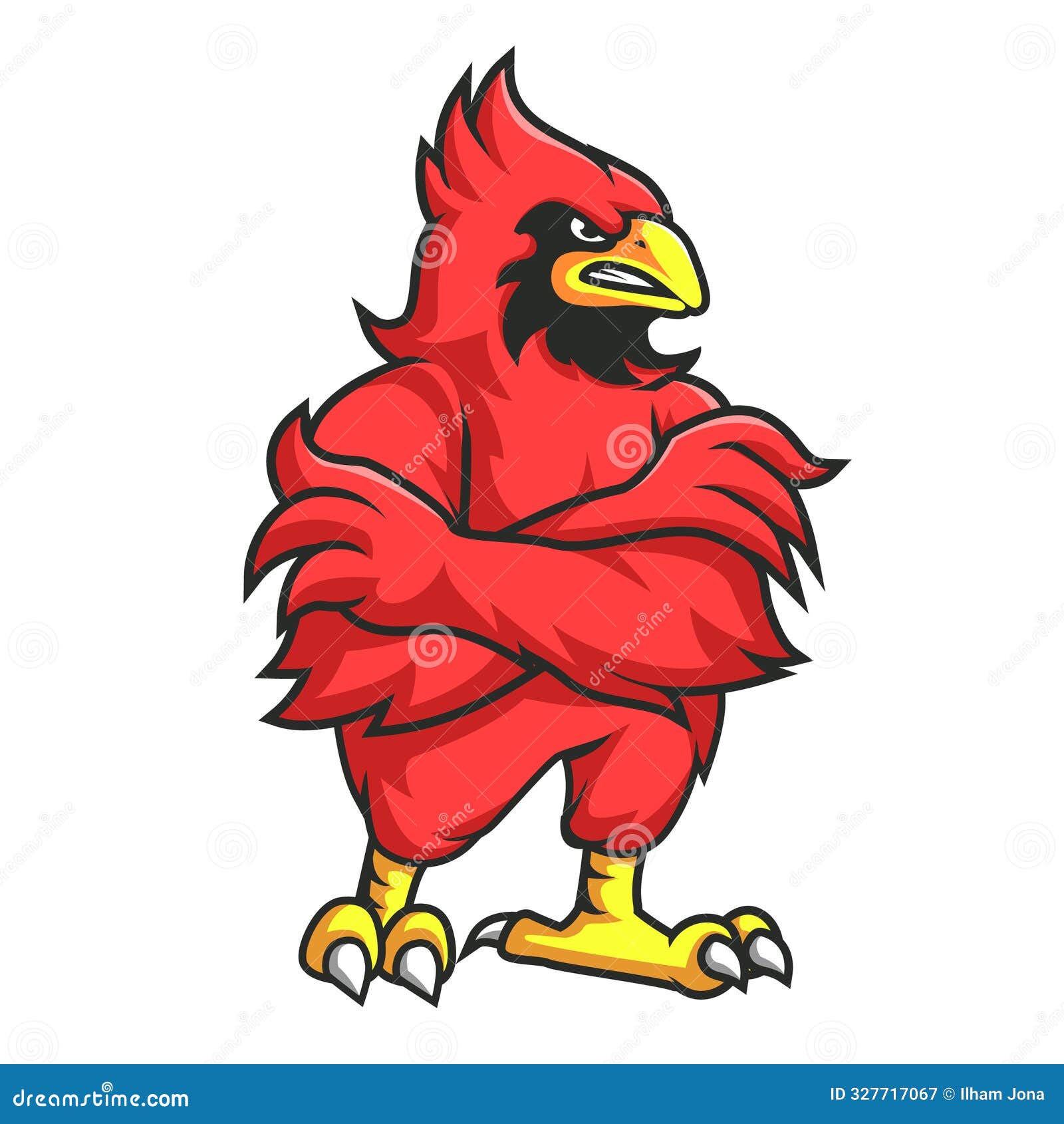 Angry Cardinal Bird Cartoon of Illustration Stock Vector - Illustration ...