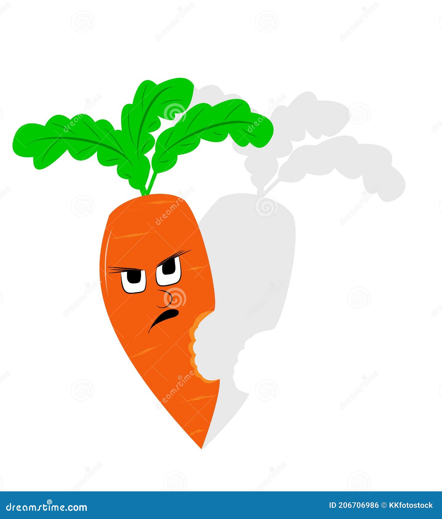 Angry Carrot Vector Illustration with Shadow Stock Vector ...