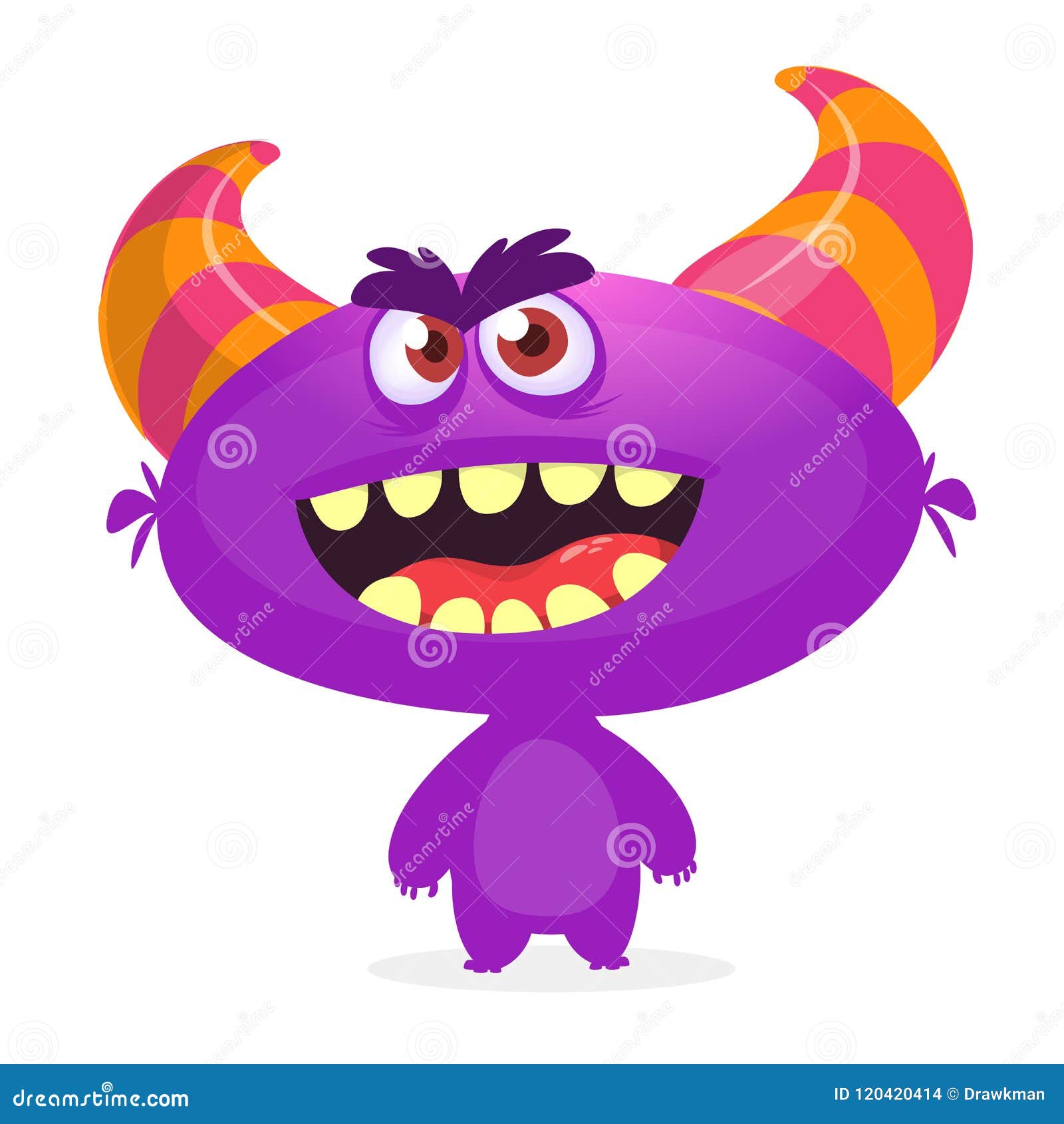 Angry Cartoon Alien. Vector Illustration. Stock Vector - Illustration ...