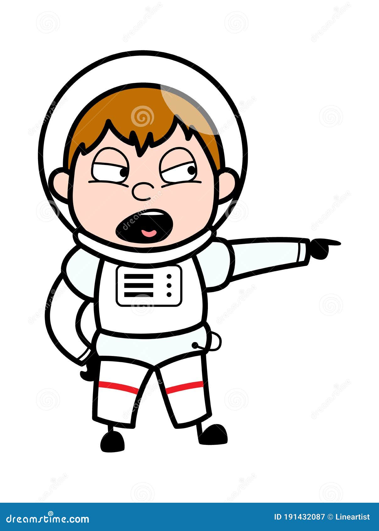 Irritated Astronaut Cartoon Illustration | CartoonDealer.com #191432134