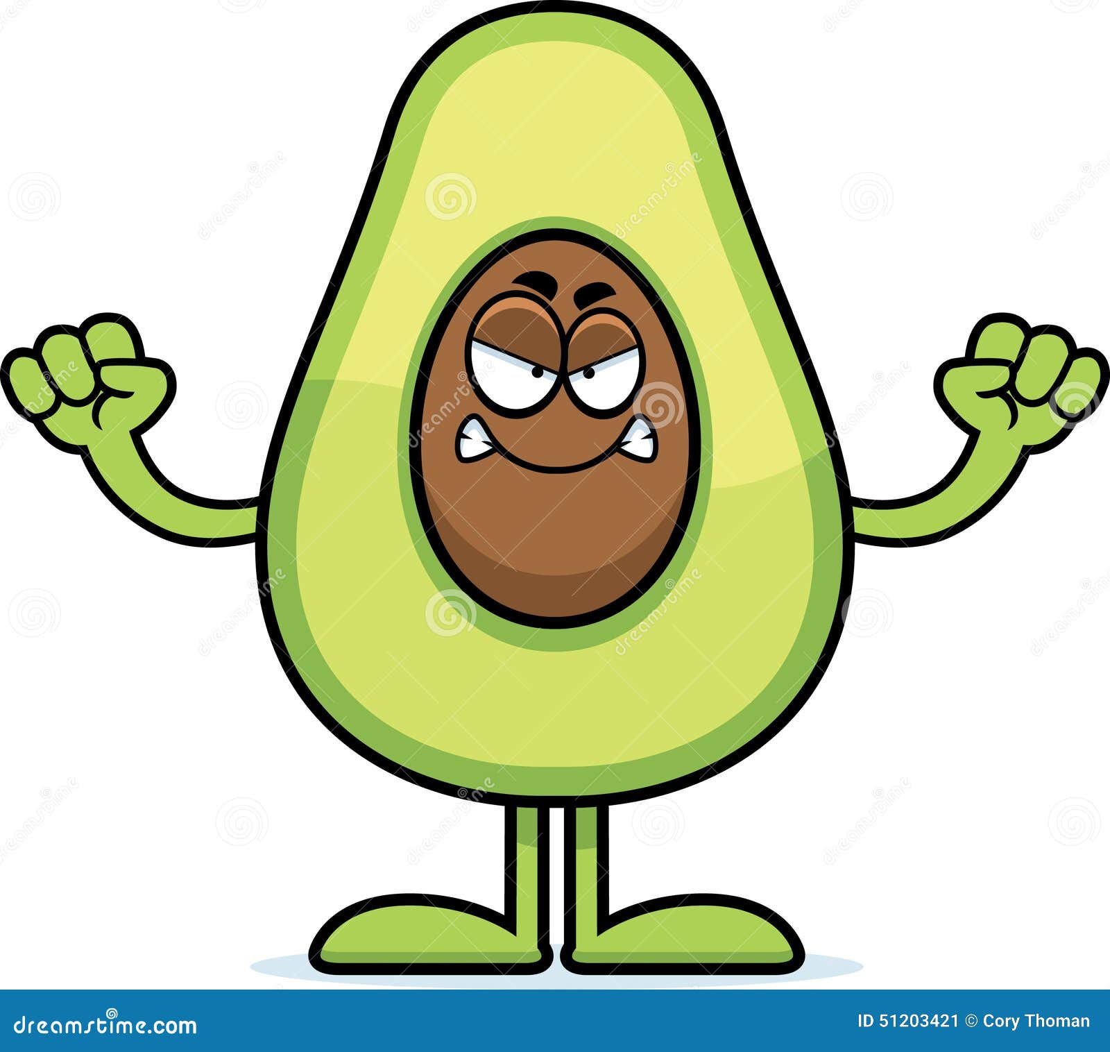 Angry Cartoon Avocado stock vector. Illustration of upset - 51203421