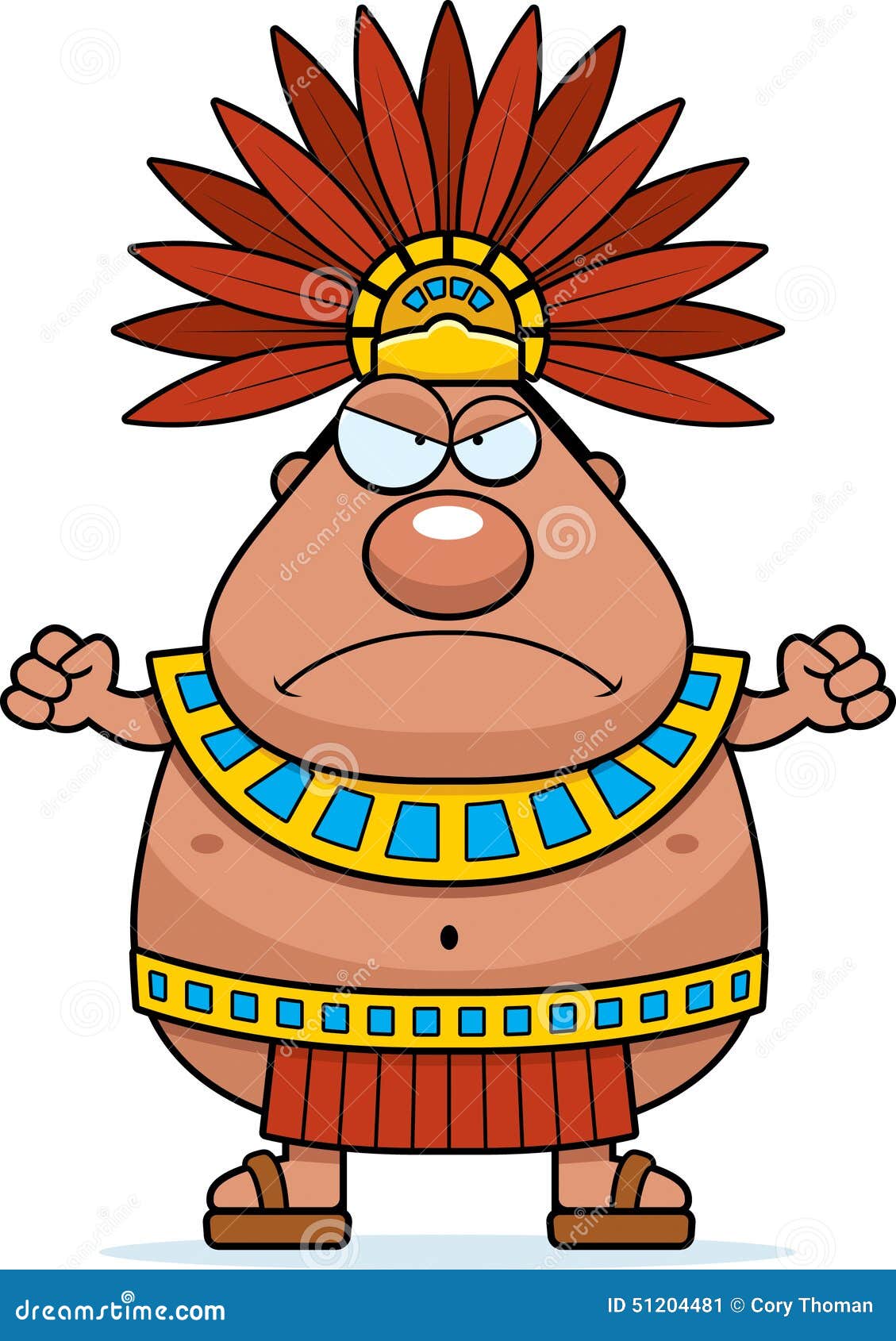 Angry Cartoon Aztec King stock vector. Illustration of furious - 51204481
