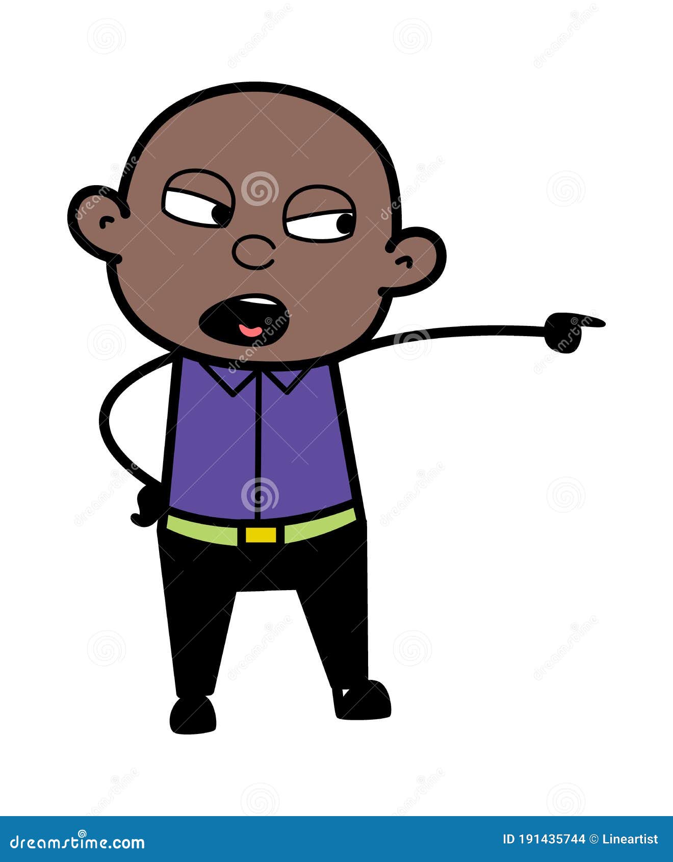 Angry Cartoon Cartoon Bald Black Shouting Stock Illustration ...