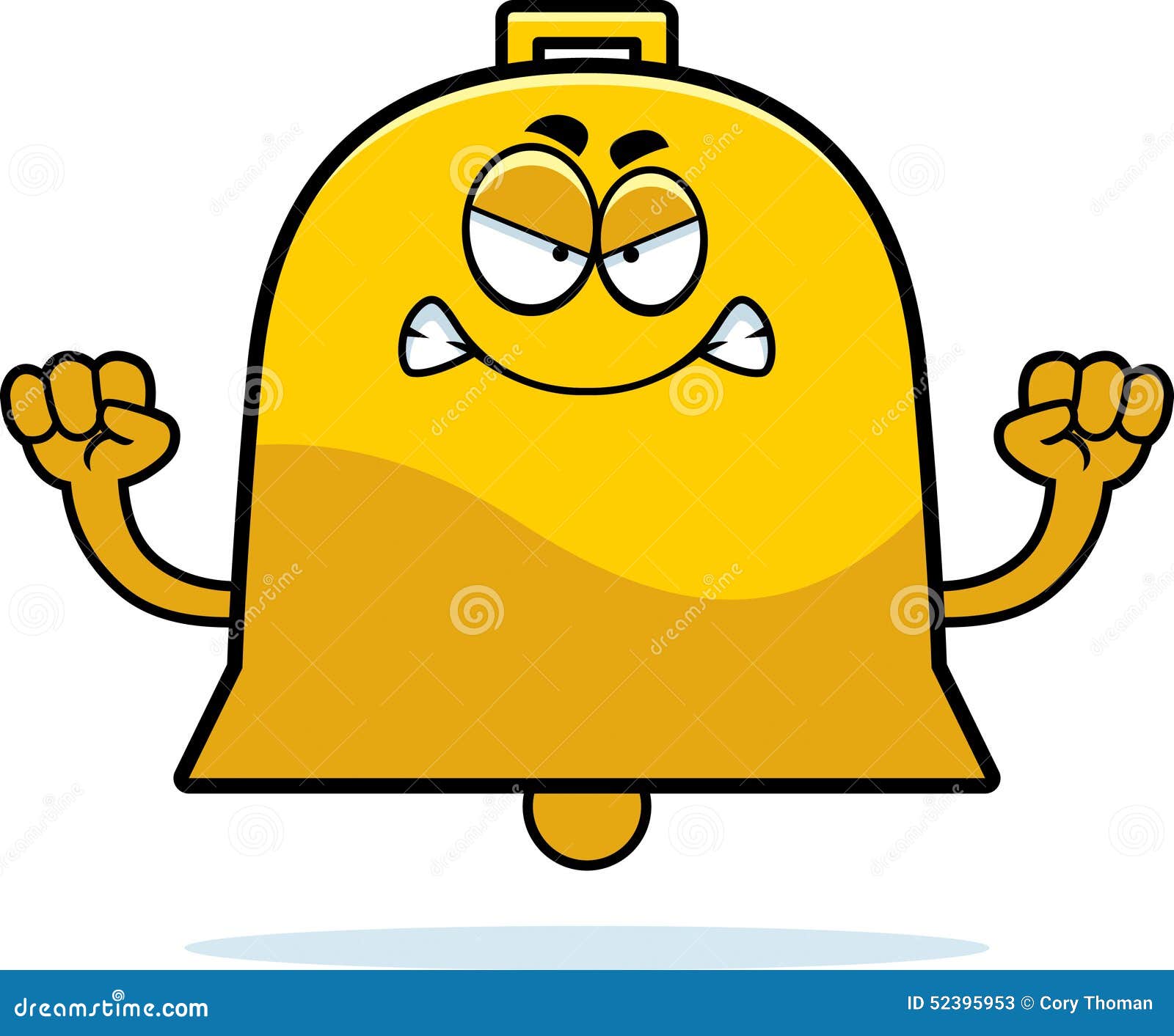 Angry Cartoon Bell stock vector. Illustration of vector - 52395953