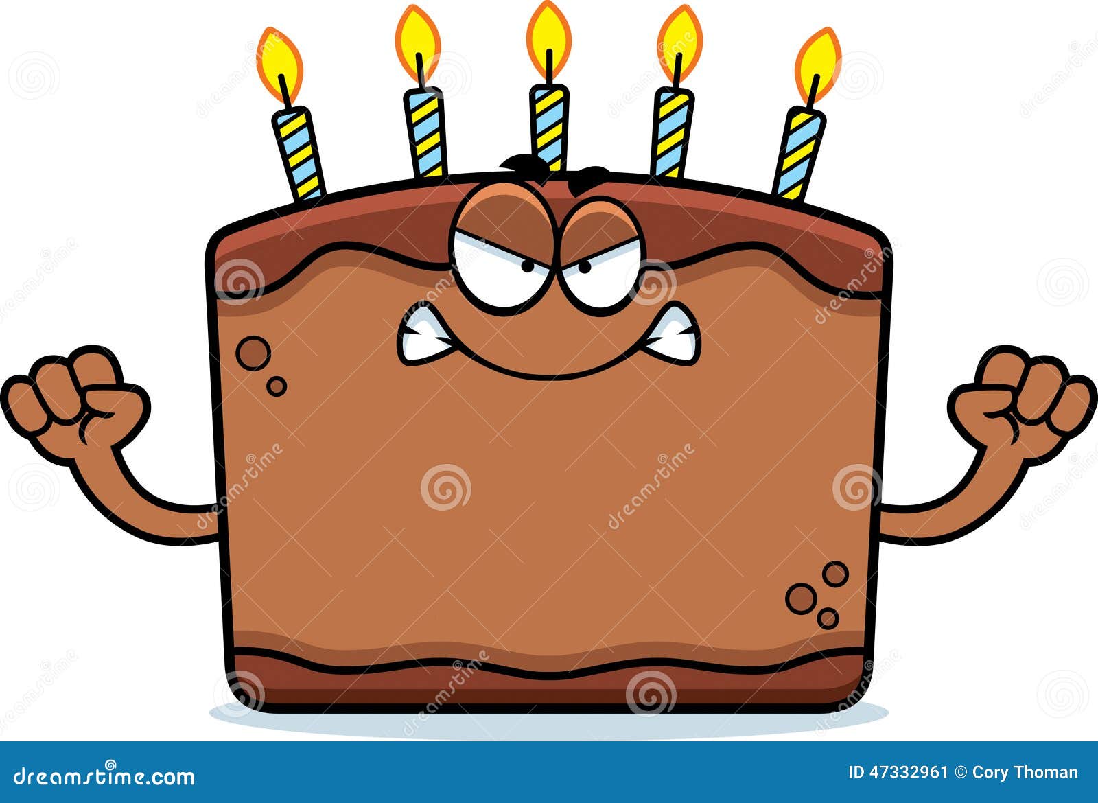 Angry Cartoon Birthday Cake Stock Vector - Illustration of cartoon ...