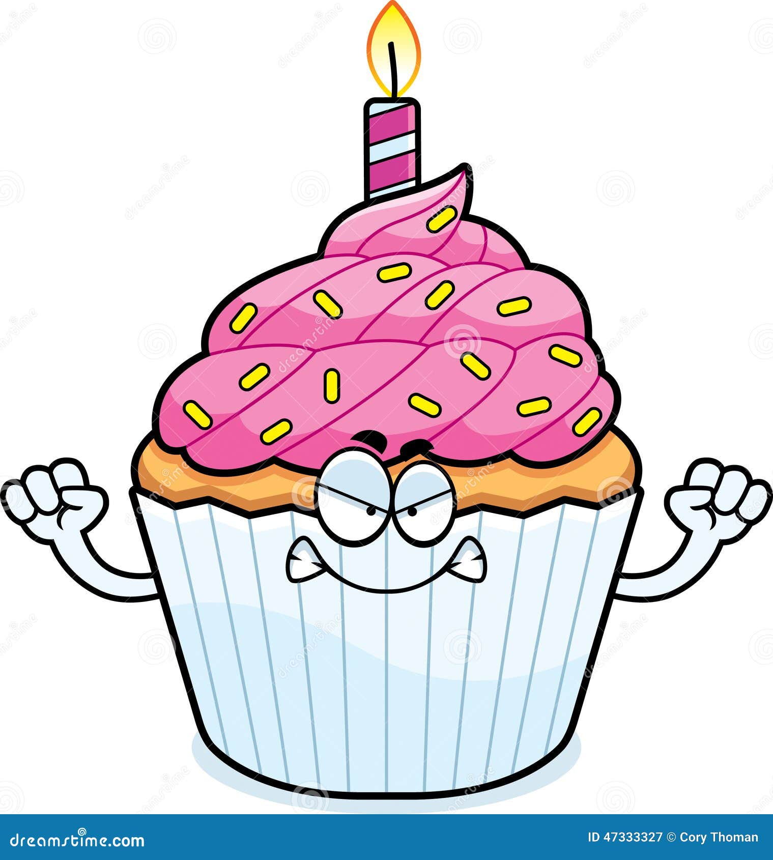 Angry Cartoon Birthday Cupcake Stock Vector - Illustration of cake ...