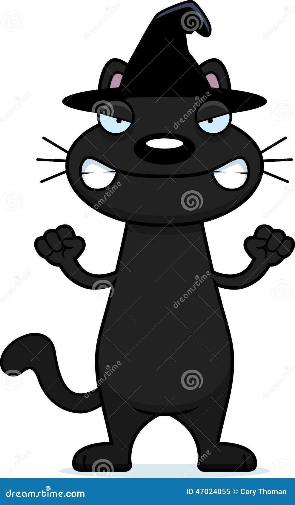 Angry Cartoon Black Cat Witch Stock Vector - Illustration of cartoon ...