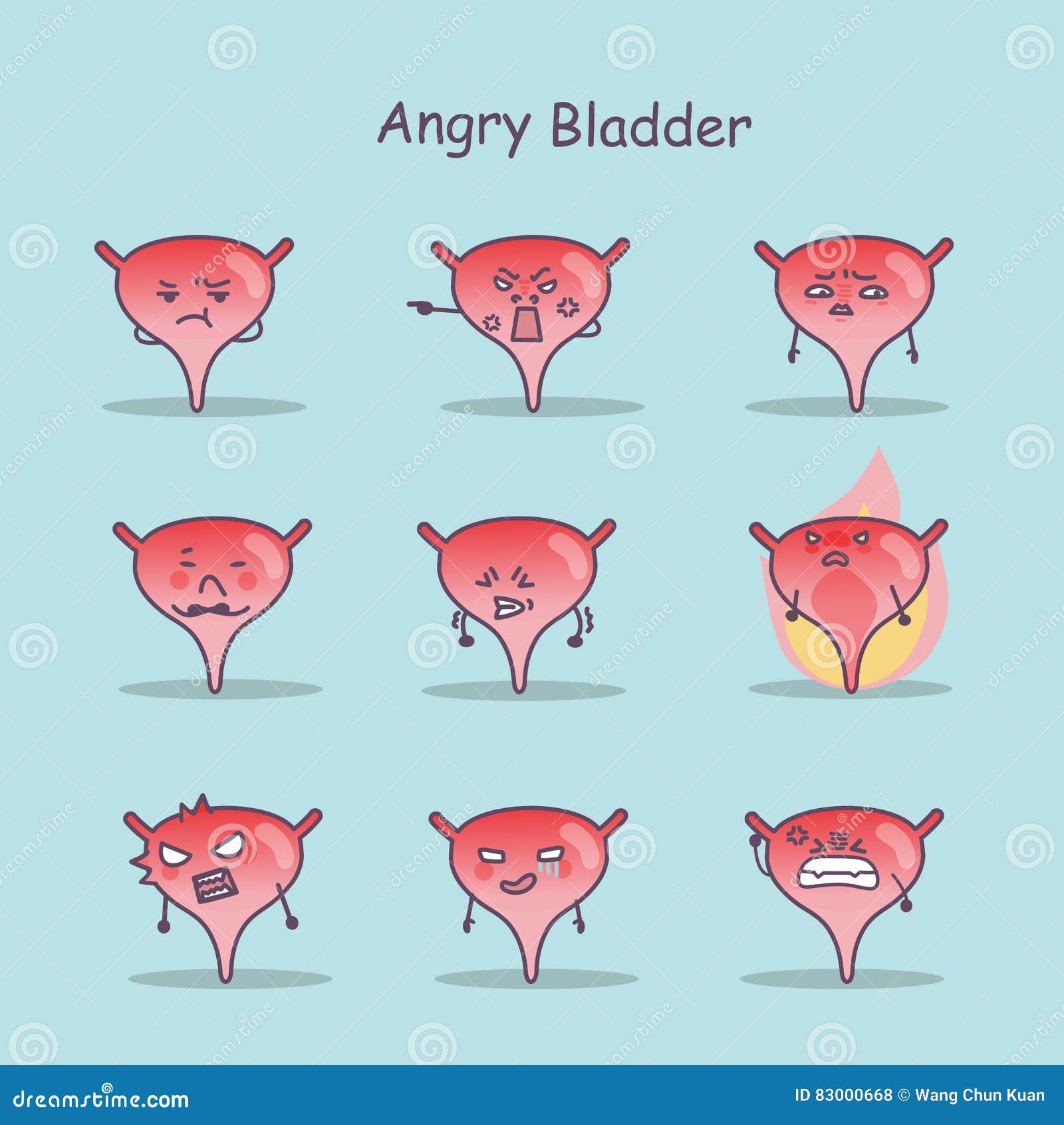 Angry cartoon bladder stock vector. Illustration of aggressive - 83000668