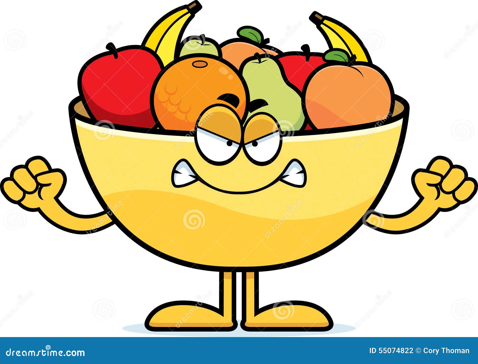 Angry Cartoon Bowl of Fruit Stock Vector - Illustration of pear ...