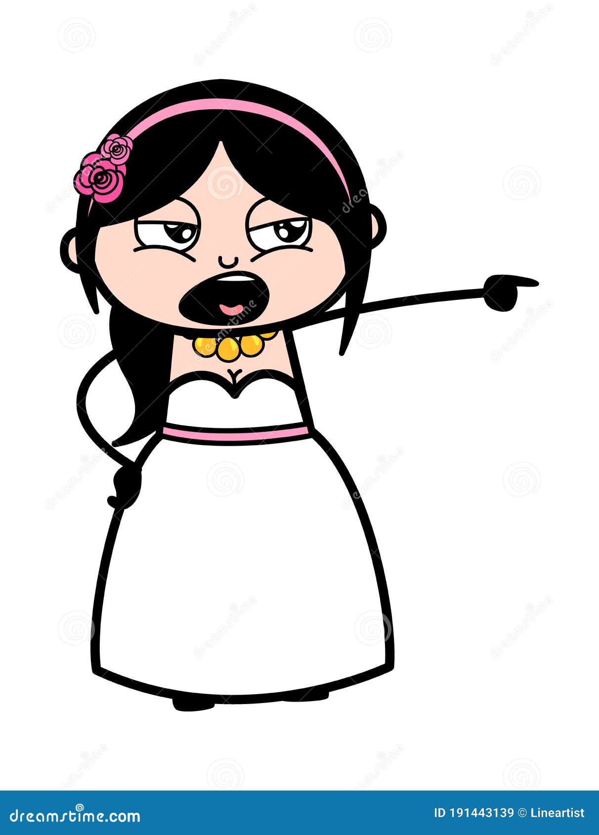 Angry Cartoon Bride Shouting Stock Illustration - Illustration of rude ...