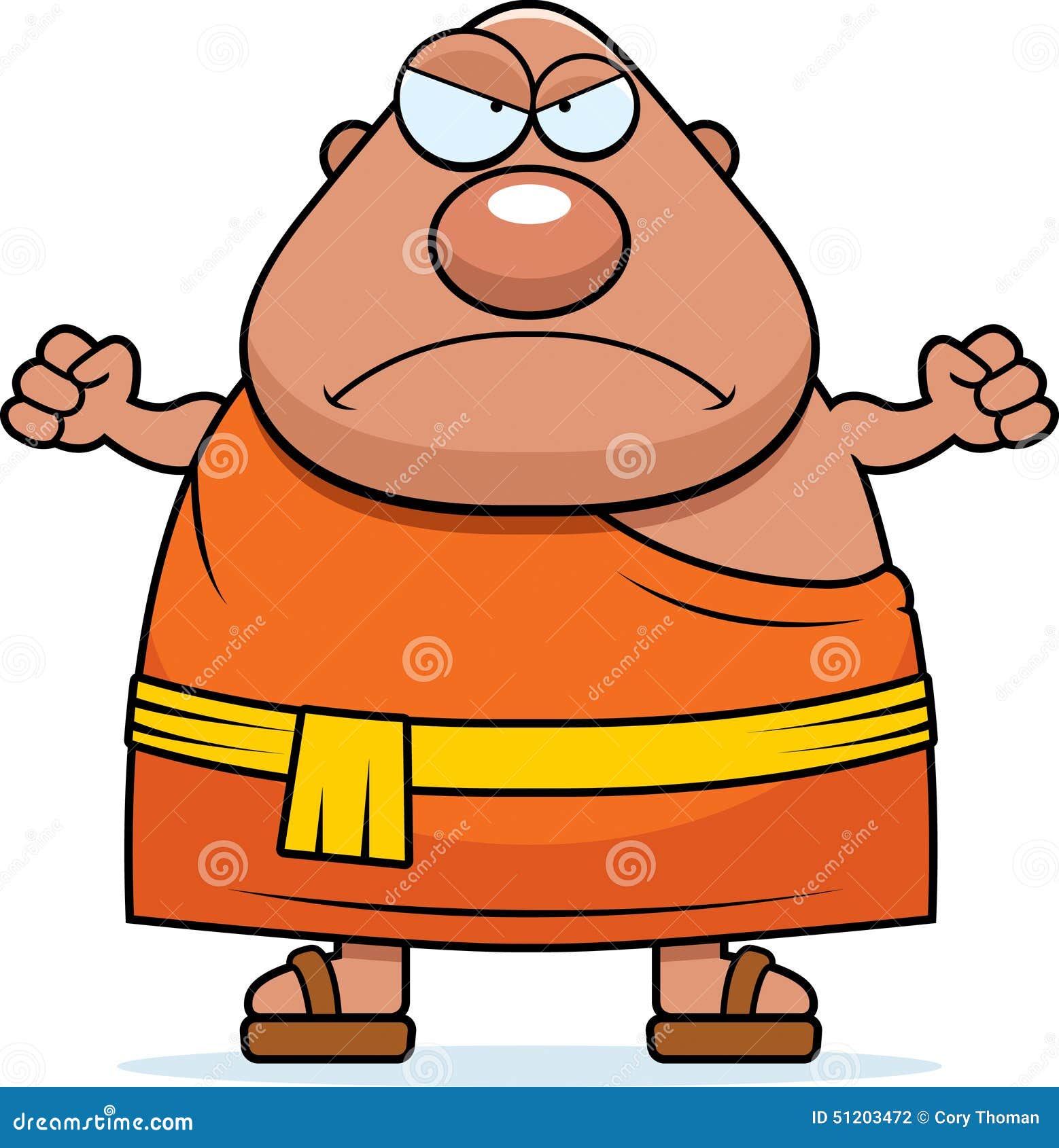 Angry Cartoon Buddhist Monk Stock Vector - Illustration of furious ...
