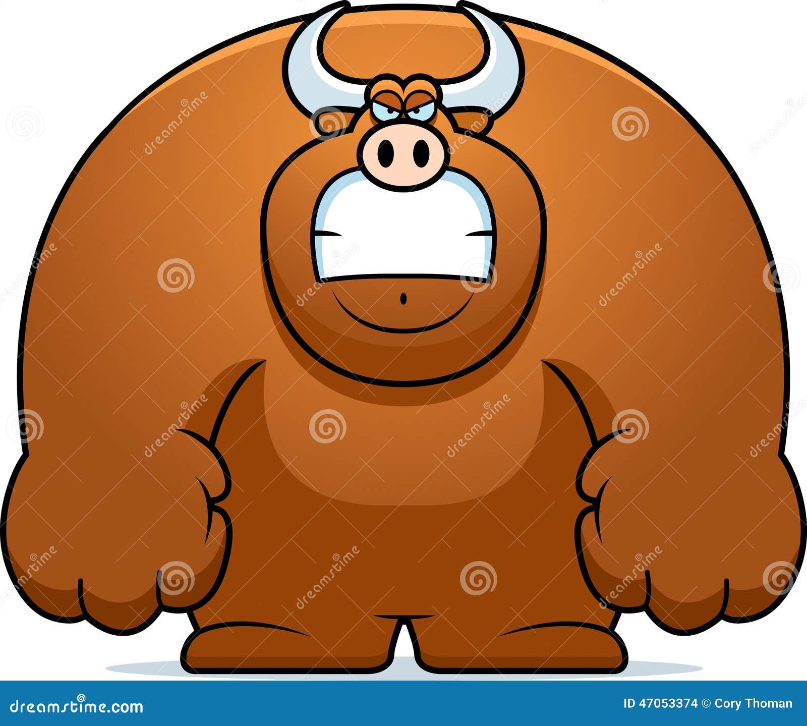 Angry Cartoon Bull stock vector. Illustration of clipart - 47053374
