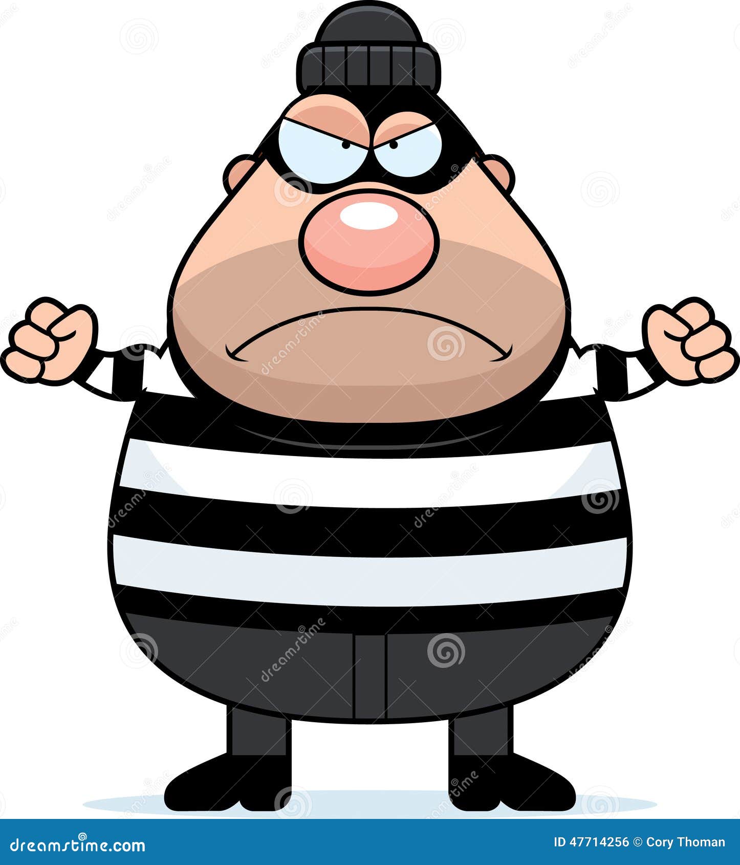 Angry Cartoon Burglar stock vector. Illustration of graphic - 47714256