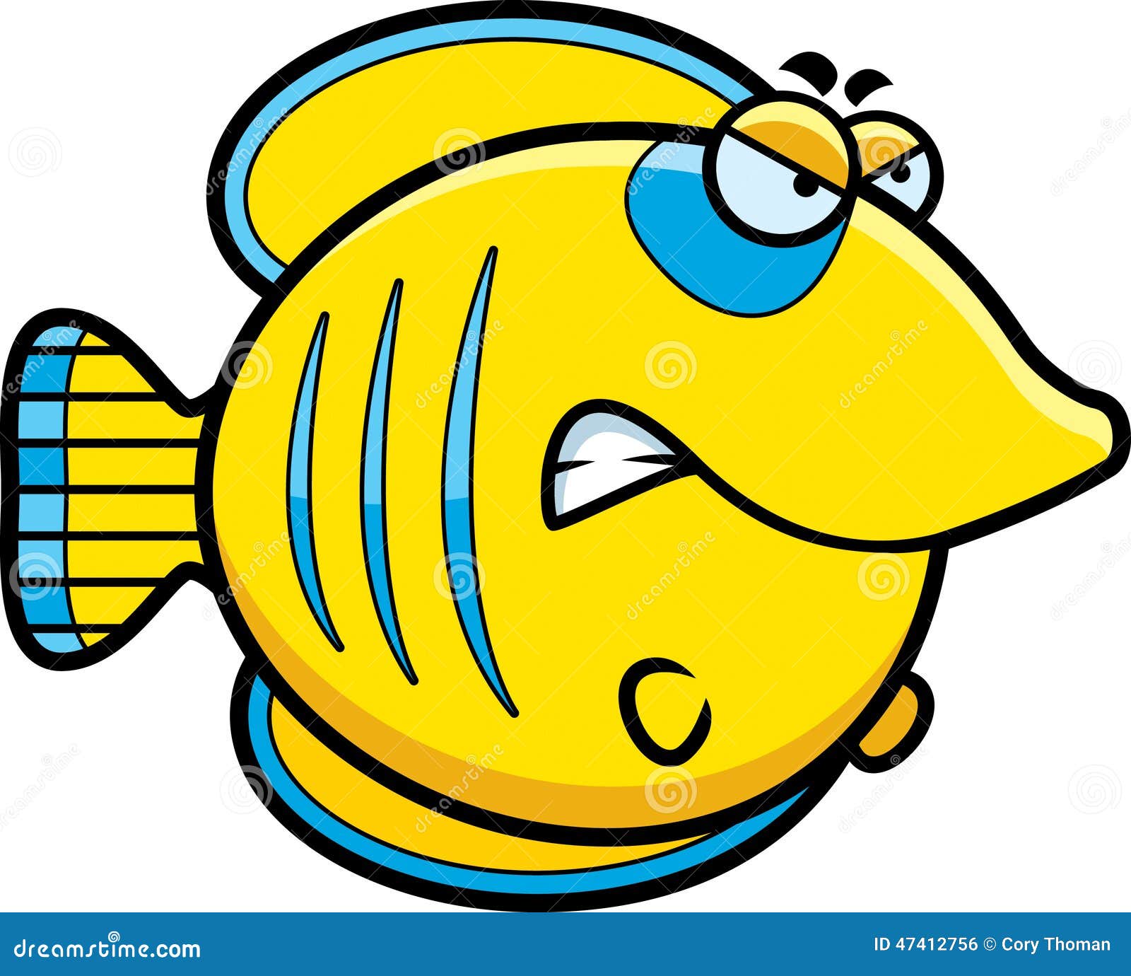 Angry Cartoon Butterflyfish Stock Vector - Illustration of angry ...