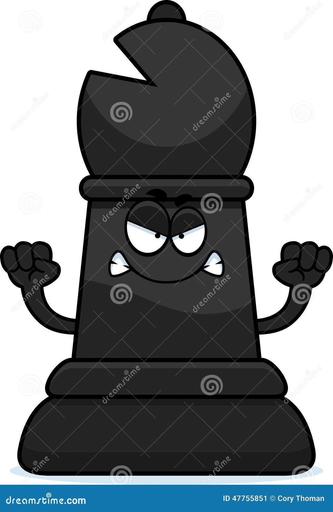 Angry Cartoon Chess Bishop stock vector. Illustration of frown - 47755851