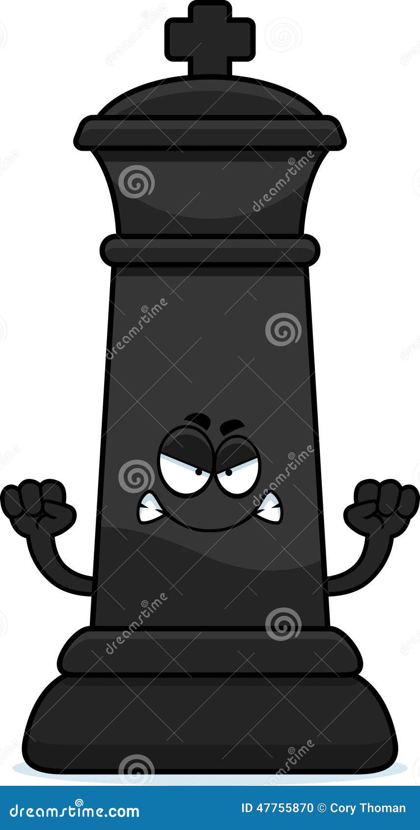 Angry Cartoon Chess King stock vector. Illustration of frown - 47755870
