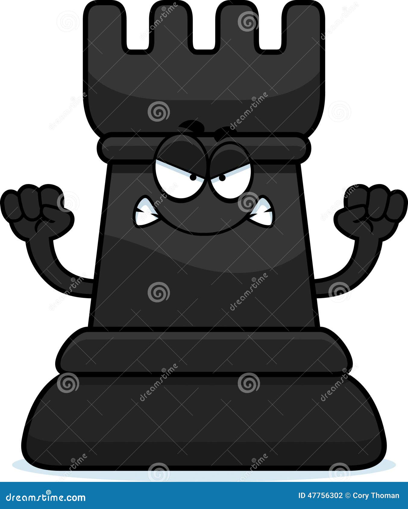 Angry Cartoon Chess Rook stock vector. Illustration of game - 47756302