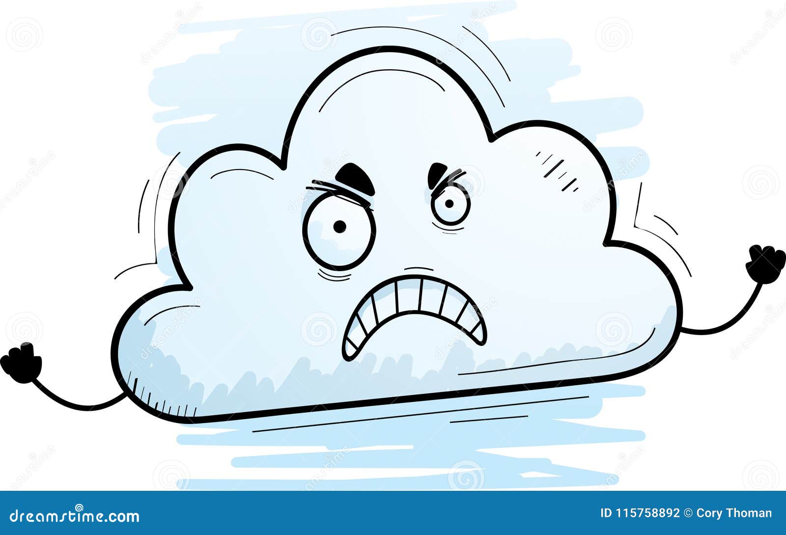 Angry Cartoon Cloud stock vector. Illustration of upset - 115758892