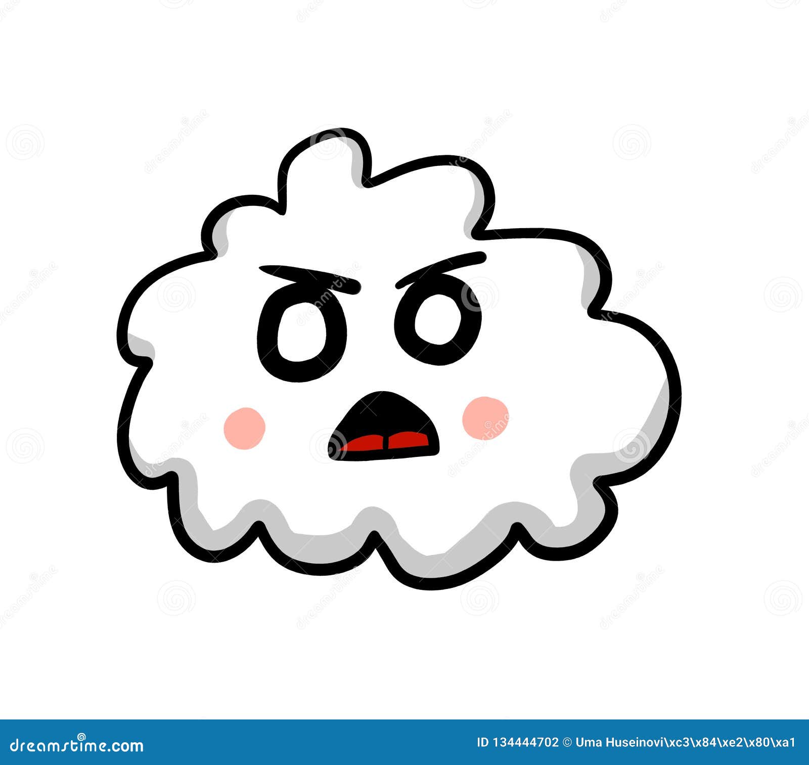 Angry Cartoon Cloud stock illustration. Illustration of cute - 134444702