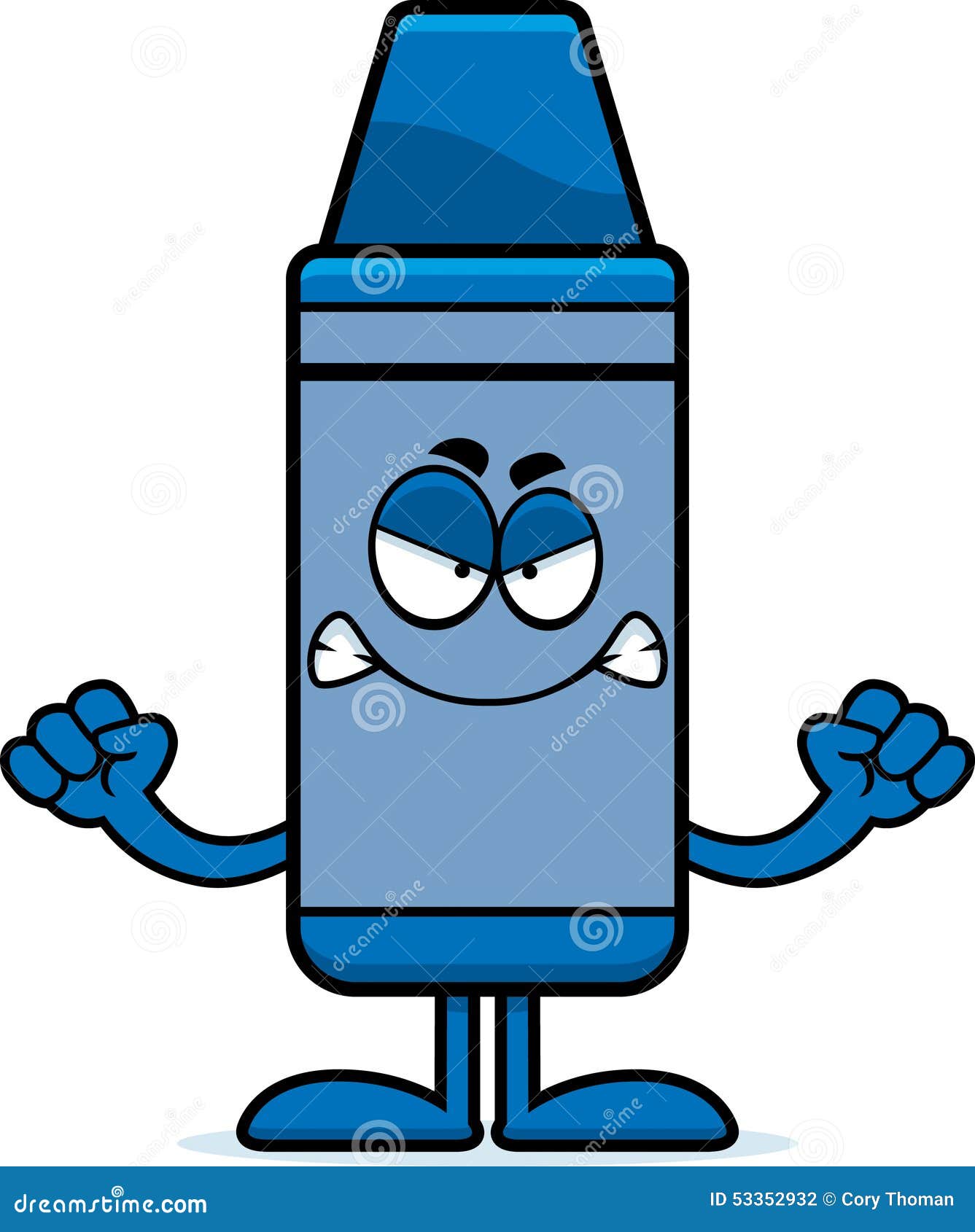 Angry Cartoon Crayon stock vector. Illustration of frown - 53352932