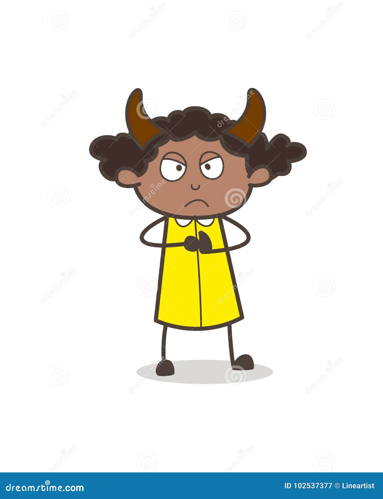 Angry Cartoon Devil Girl Face Expression Stock Illustration ...