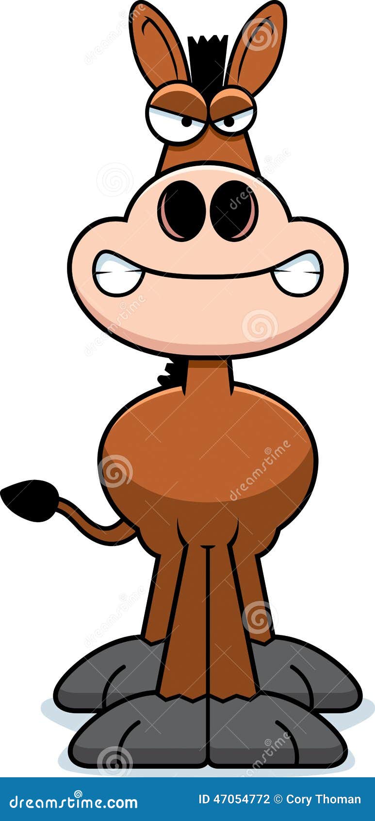Angry Cartoon Donkey stock vector. Illustration of graphic - 47054772