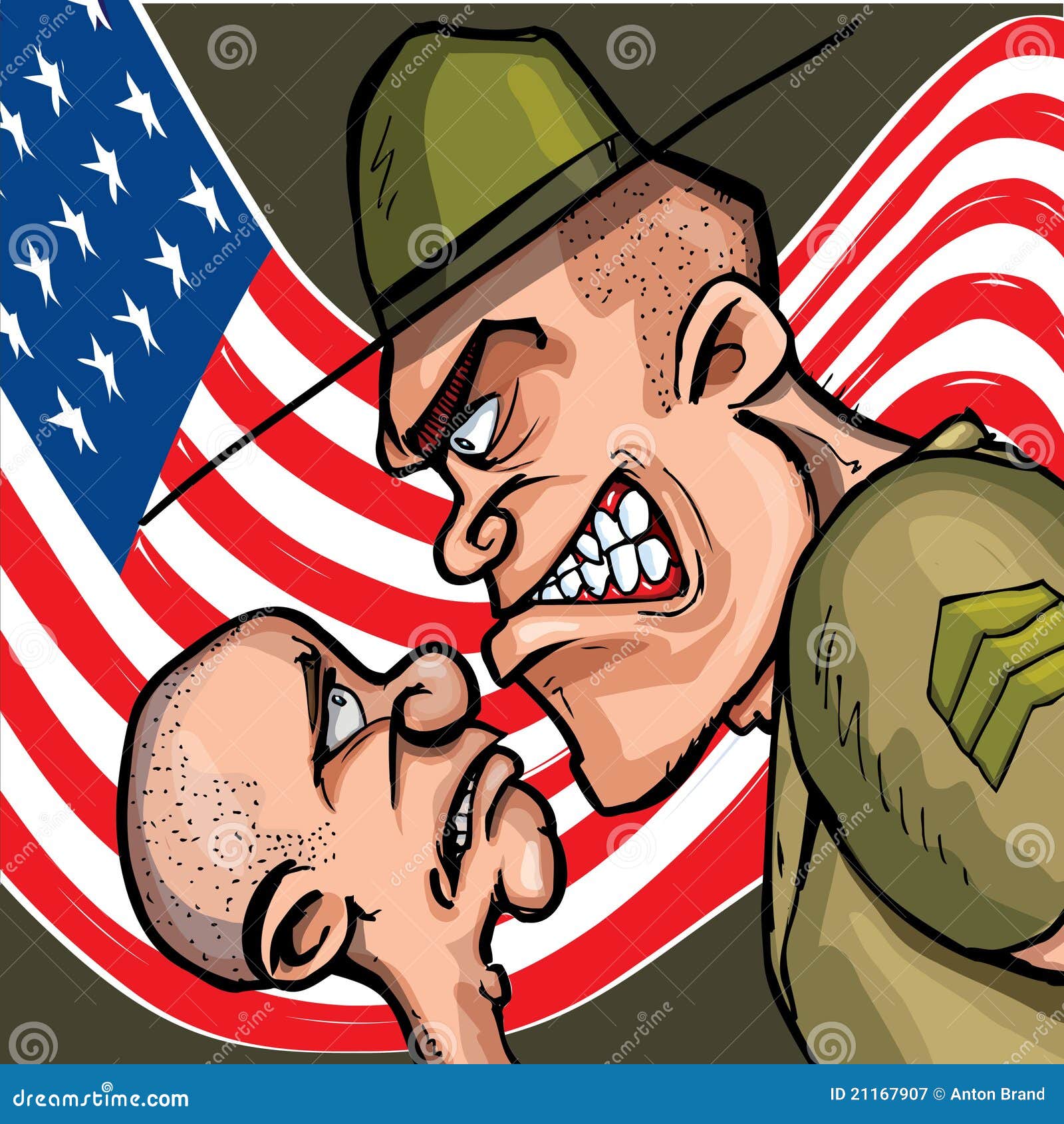 Angry Cartoon Drill Sergeant Stock Vector - Illustration of discipline ...