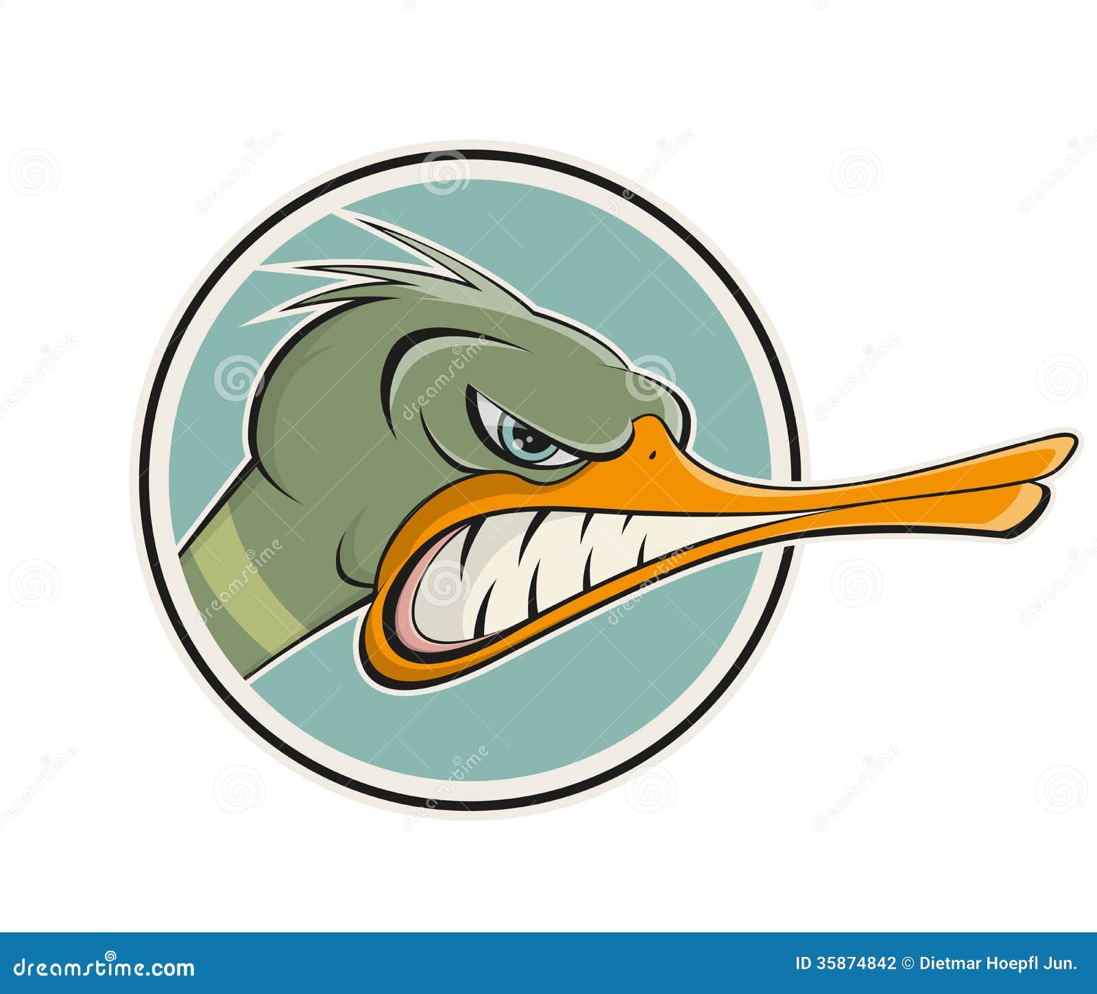 Angry cartoon duck stock vector. Illustration of portrait - 35874842