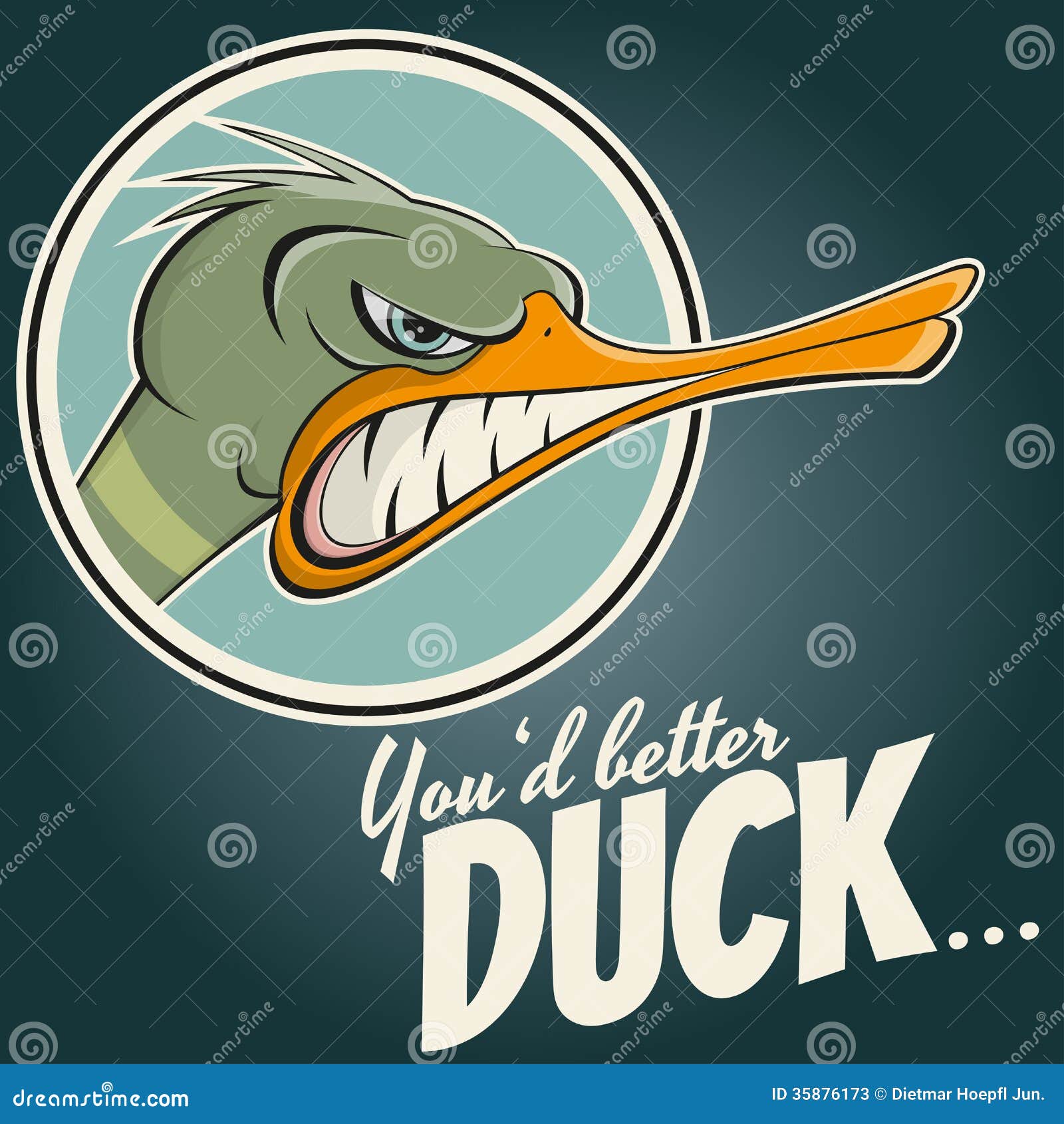 Angry cartoon duck stock vector. Illustration of funny - 35876173