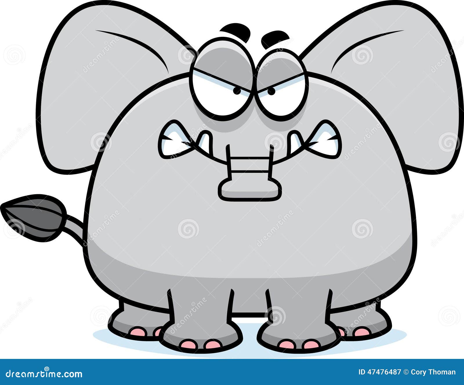 Angry Cartoon Elephant stock vector. Illustration of elephant - 47476487