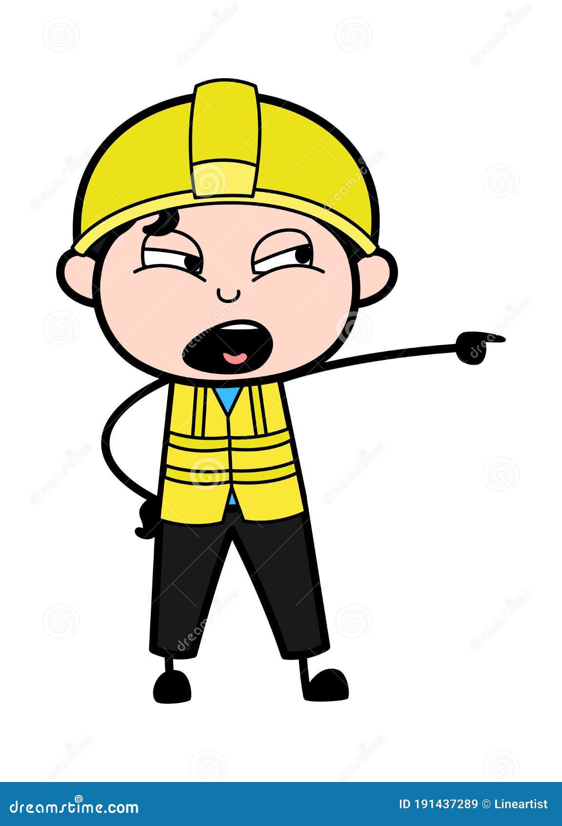 Angry Cartoon Engineer Shouting Stock Illustration - Illustration of ...