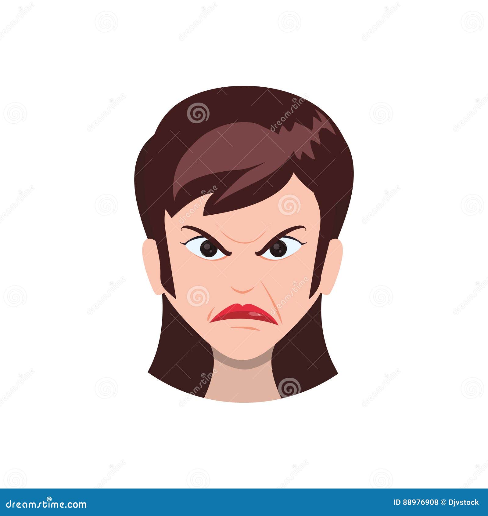 Angry cartoon face stock illustration. Illustration of isolated - 88976908