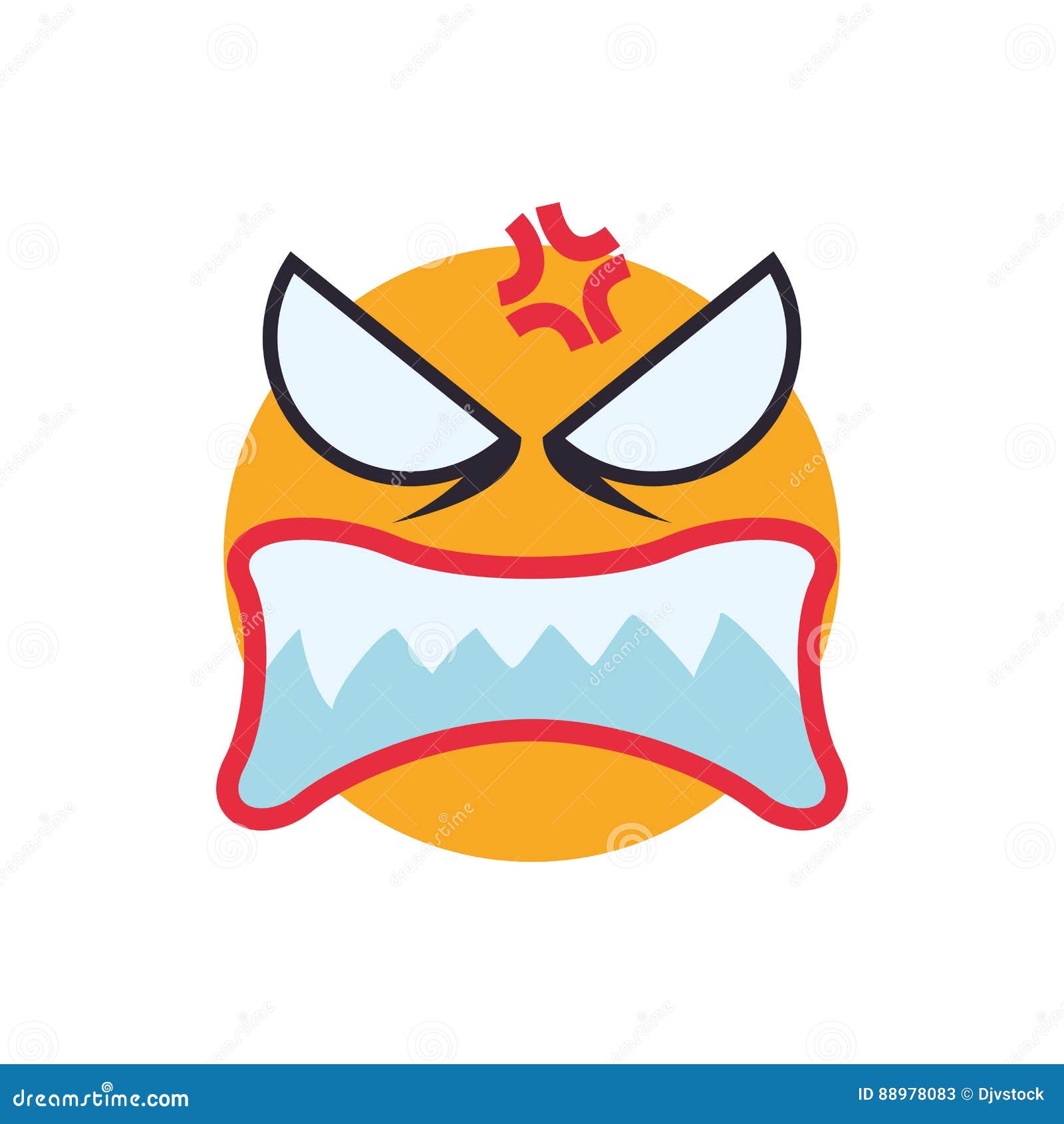 Angry cartoon face stock illustration. Illustration of emoticon - 88978083