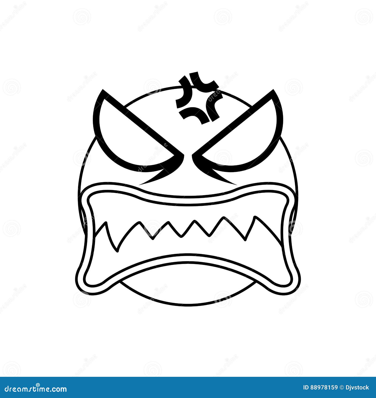 Angry cartoon face stock illustration. Illustration of isolated - 88978159