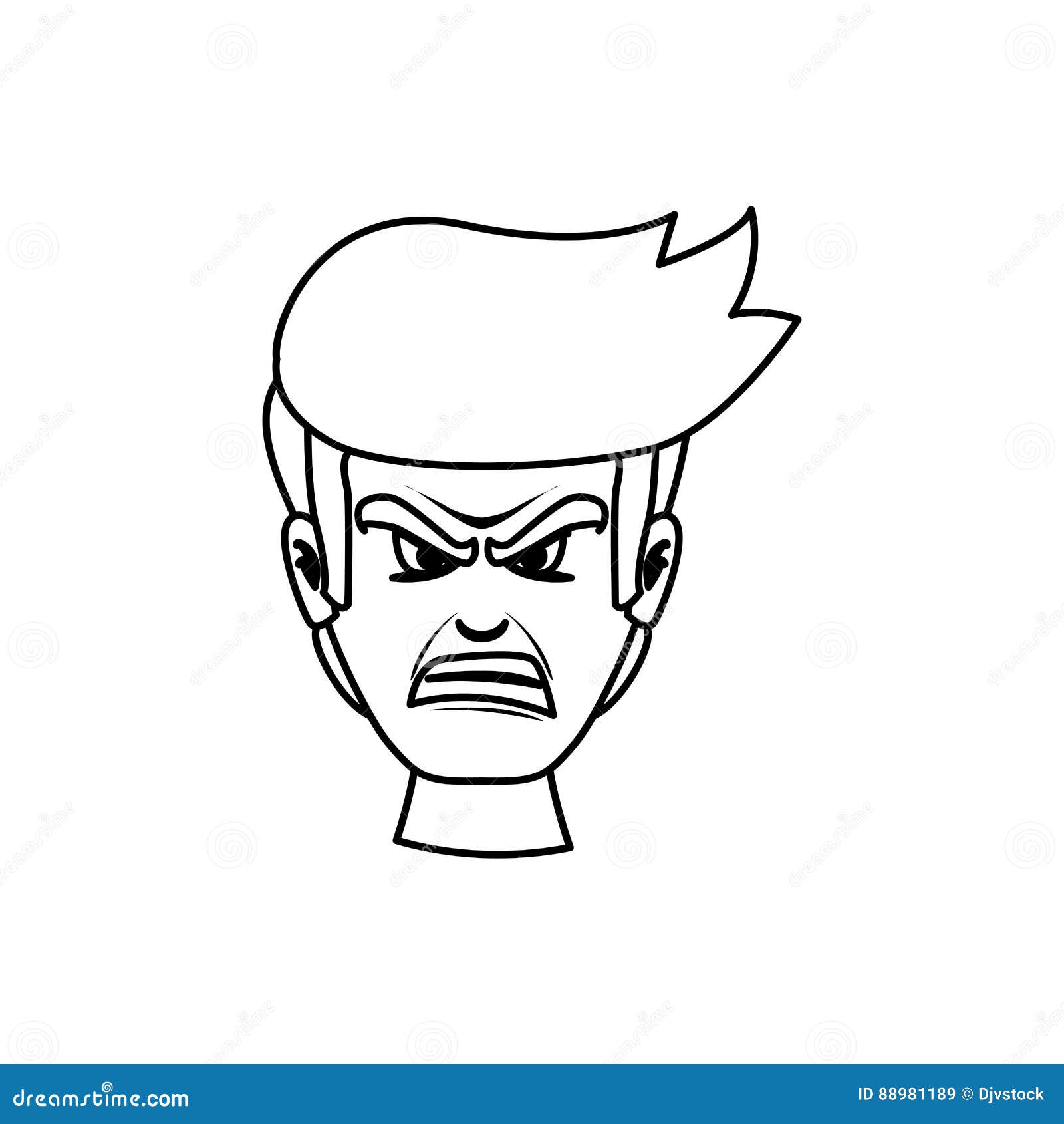 Angry cartoon face stock illustration. Illustration of funny - 88981189