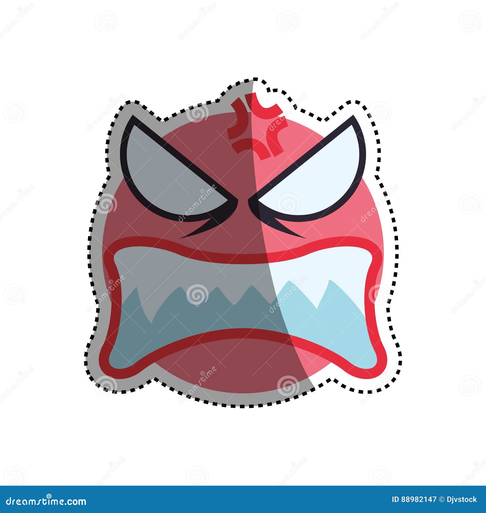 Angry cartoon face stock illustration. Illustration of design - 88982147