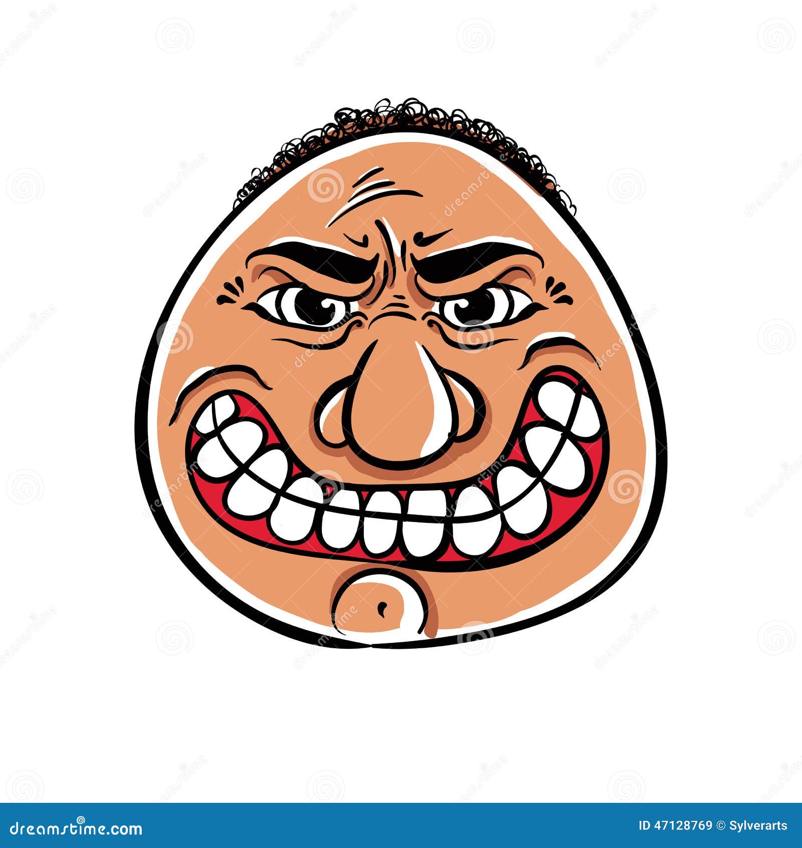 Angry Cartoon Face, Vector Illustration. Stock Vector - Illustration of ...