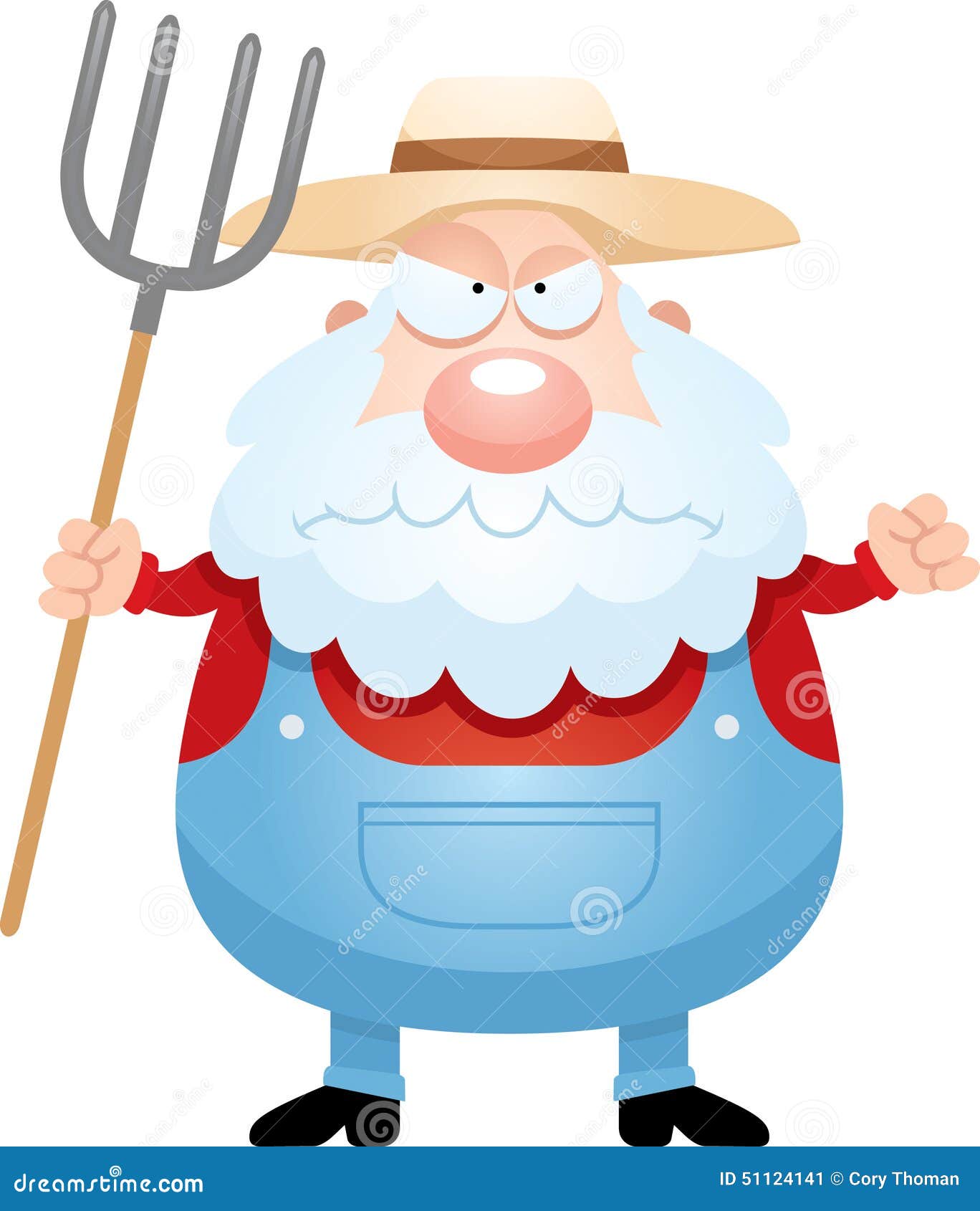 Angry Cartoon Farmer stock vector. Illustration of overalls - 51124141
