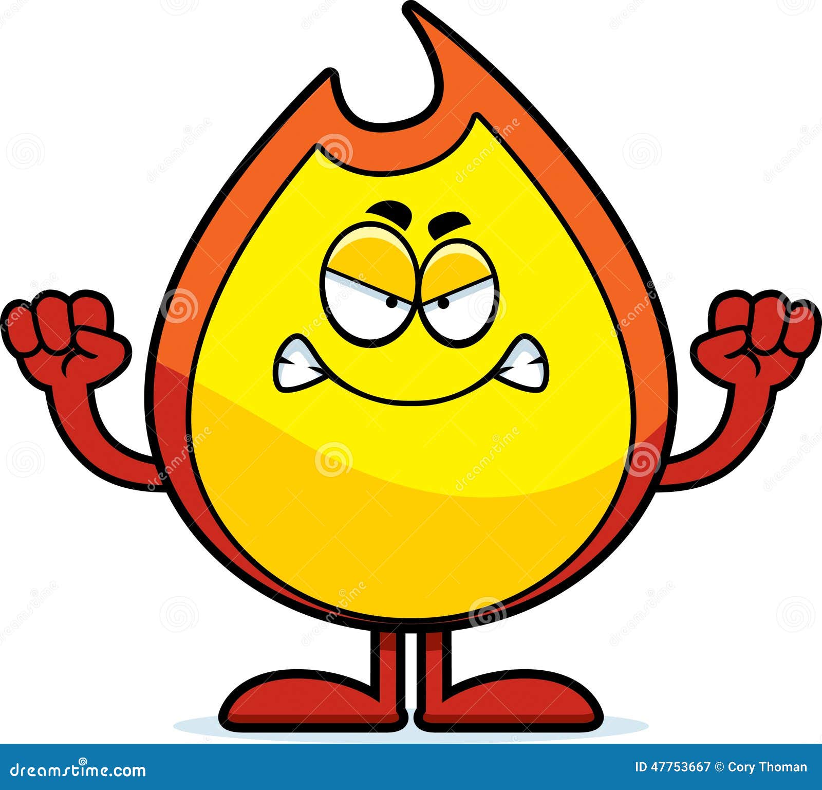 Angry Cartoon Fire stock vector. Illustration of clipart - 47753667