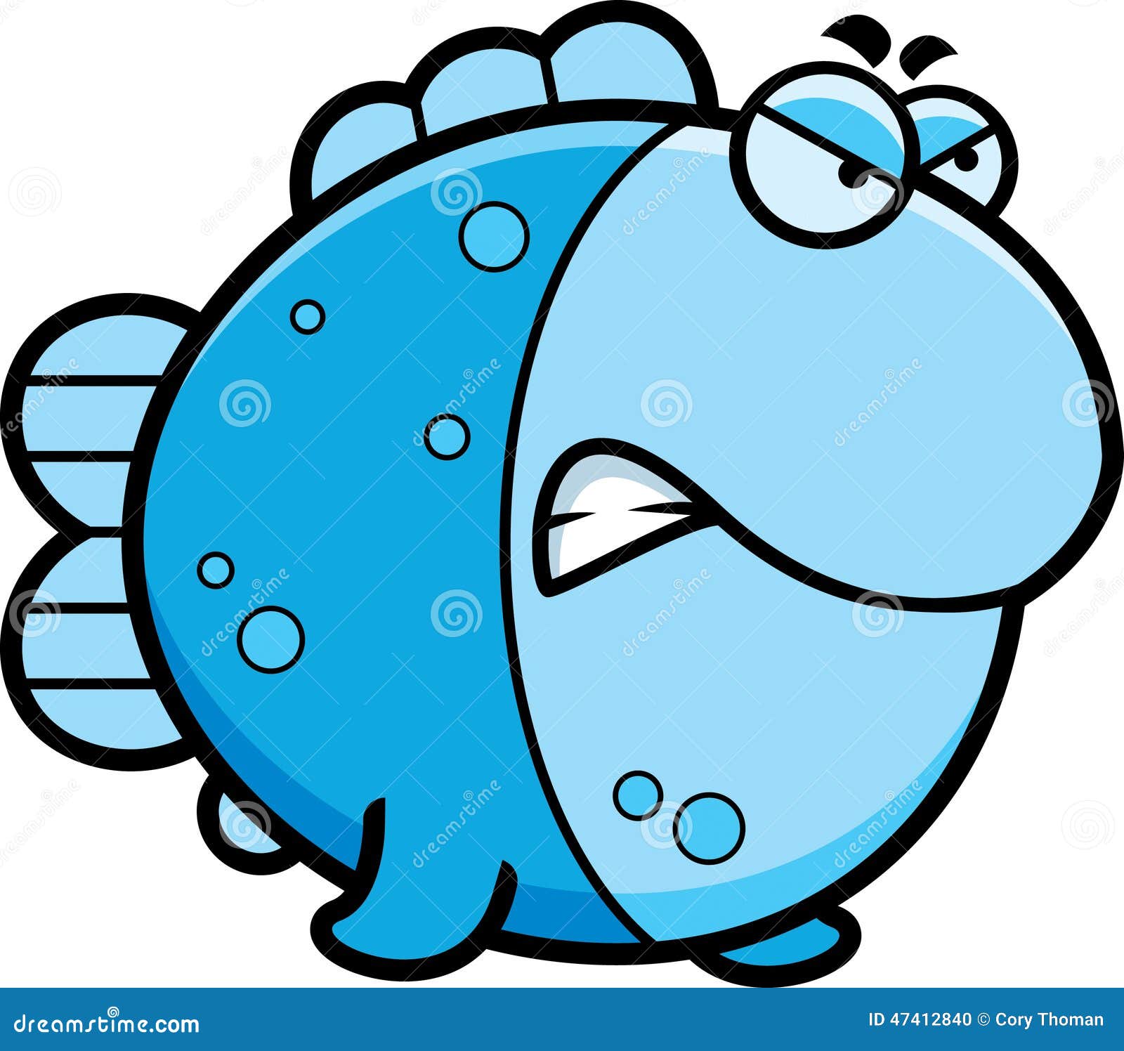 Angry Cartoon Fish stock vector. Illustration of clipart - 47412840