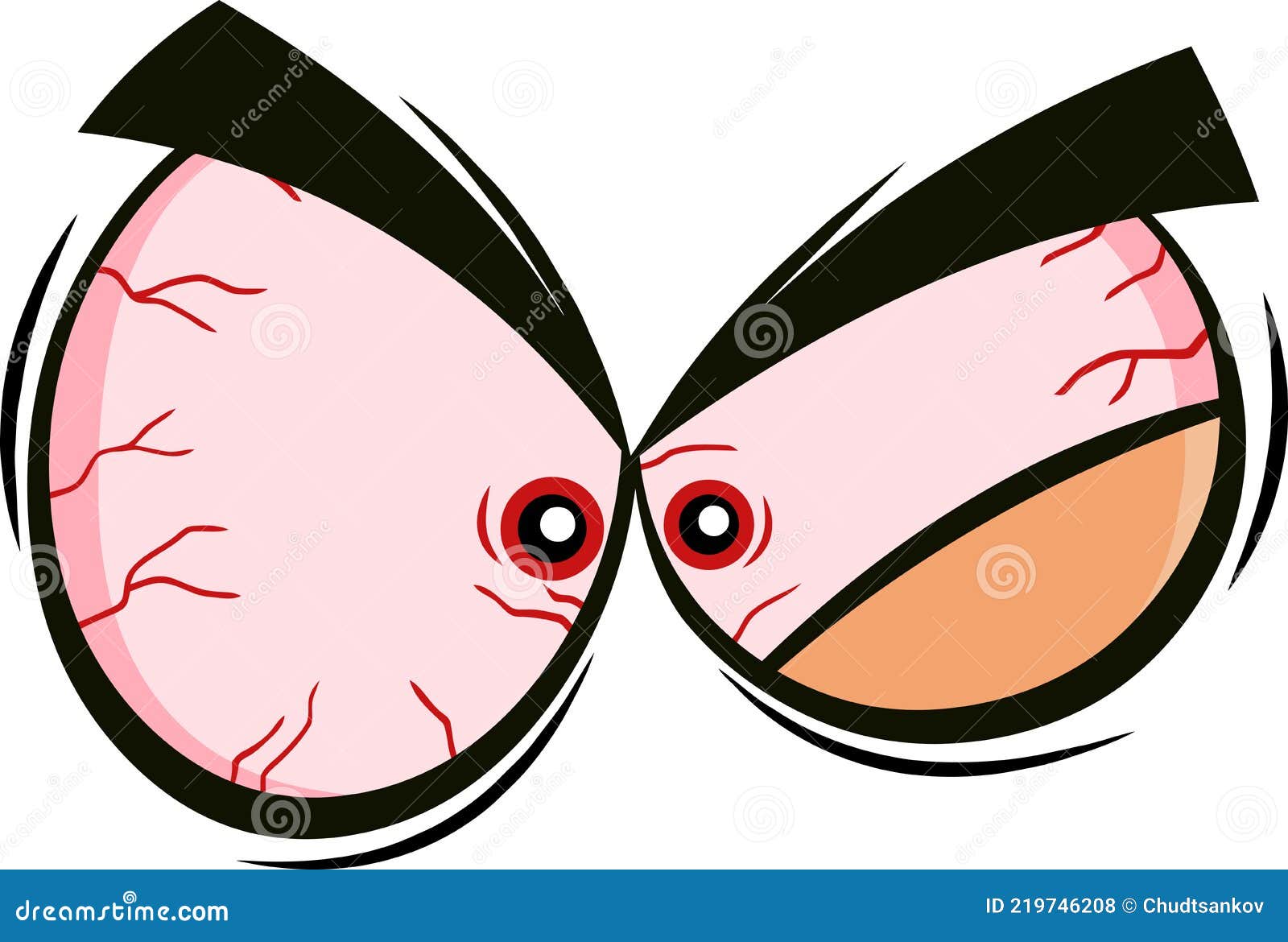 Angry Cartoon Funny Eyes stock vector. Illustration of bored - 219746208