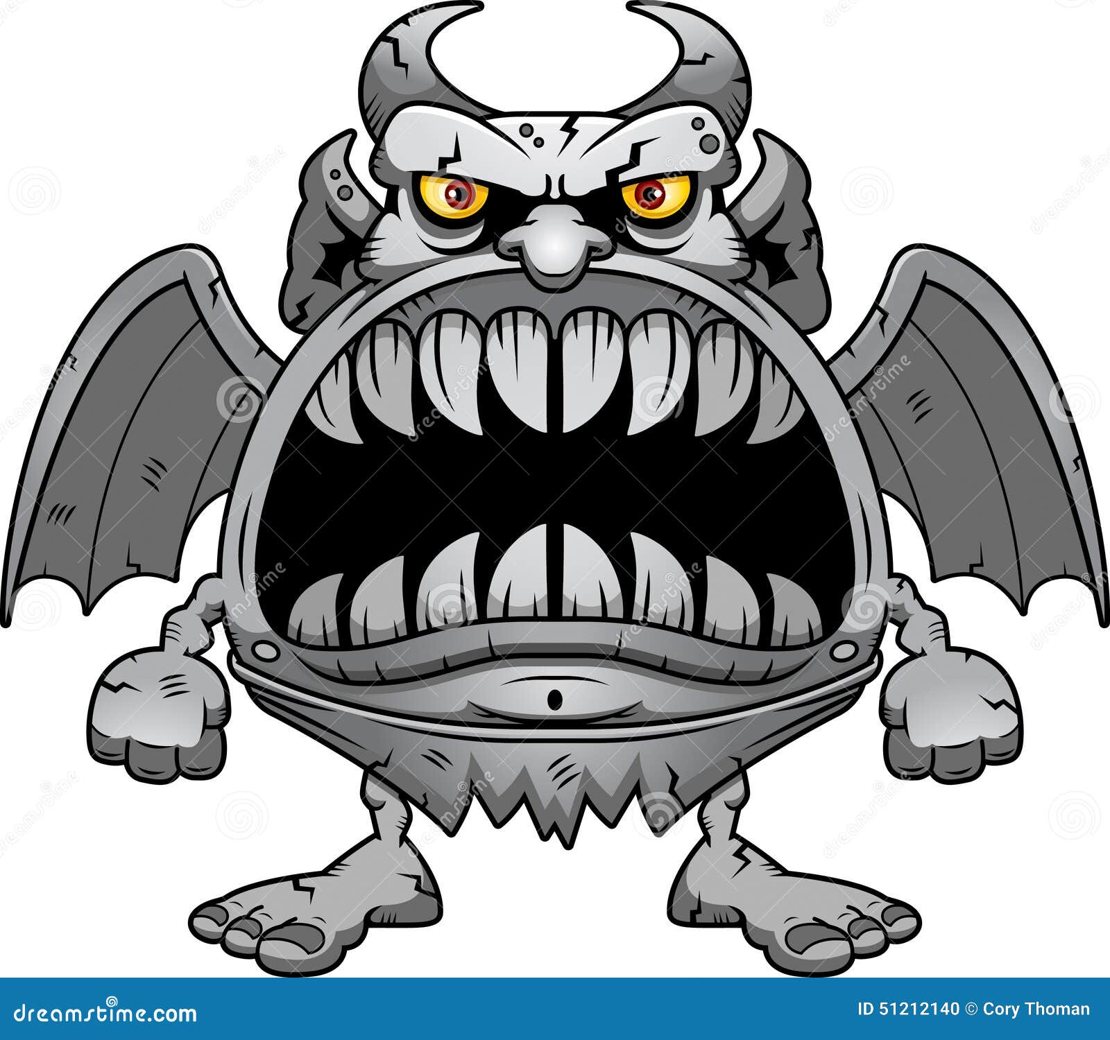 Angry Cartoon Gargoyle stock vector. Illustration of horns - 51212140