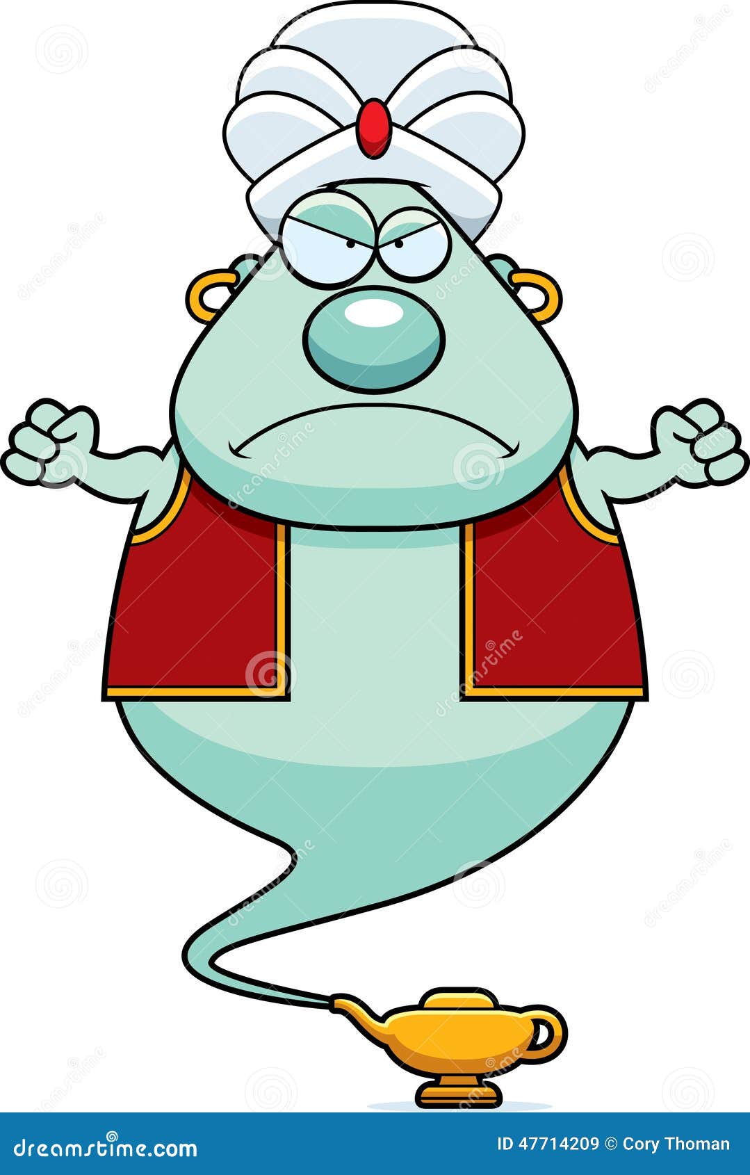 Angry Cartoon Genie stock vector. Illustration of jinn - 47714209