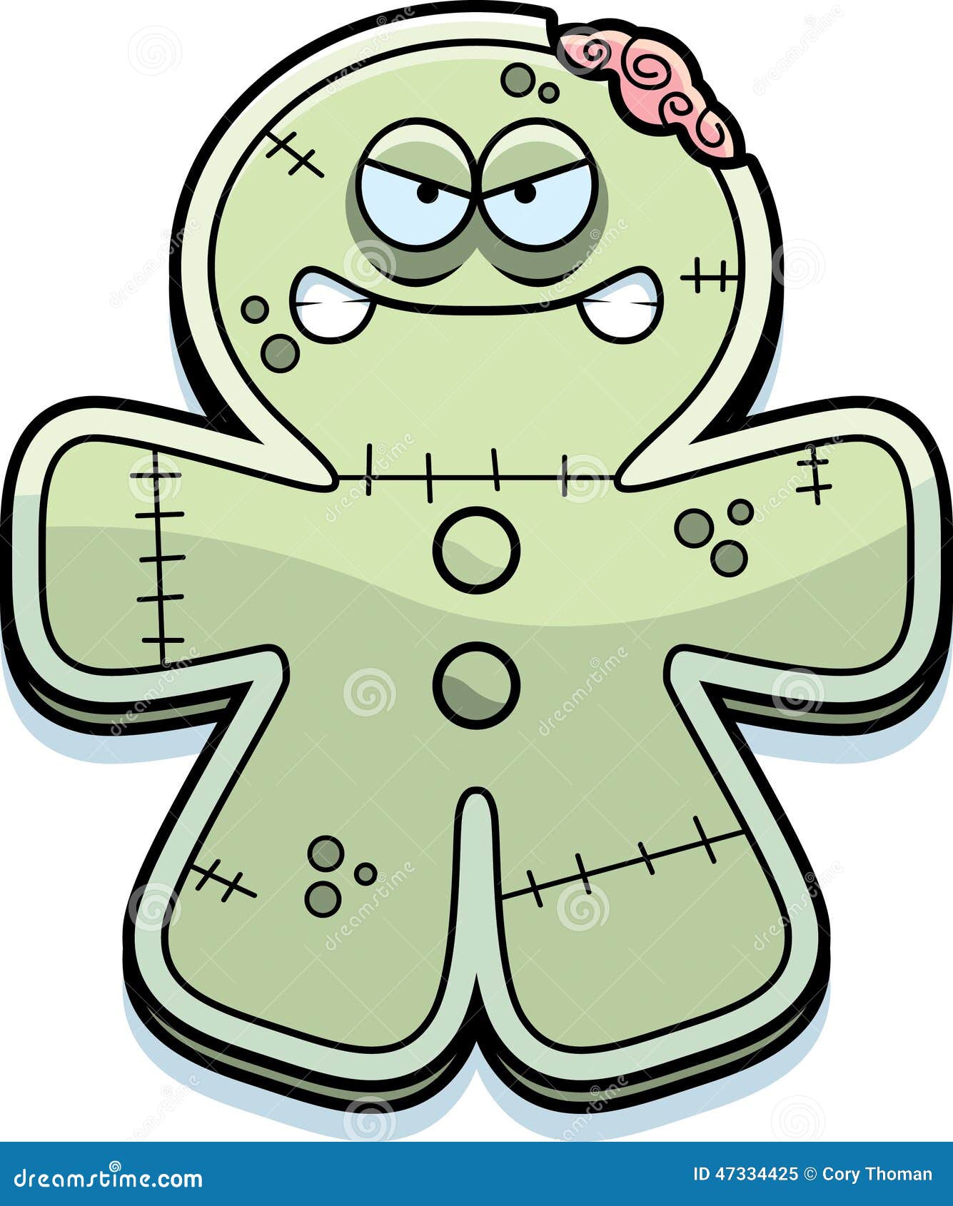 Angry Cartoon Gingerbread Zombie Stock Vector - Illustration of gnash ...
